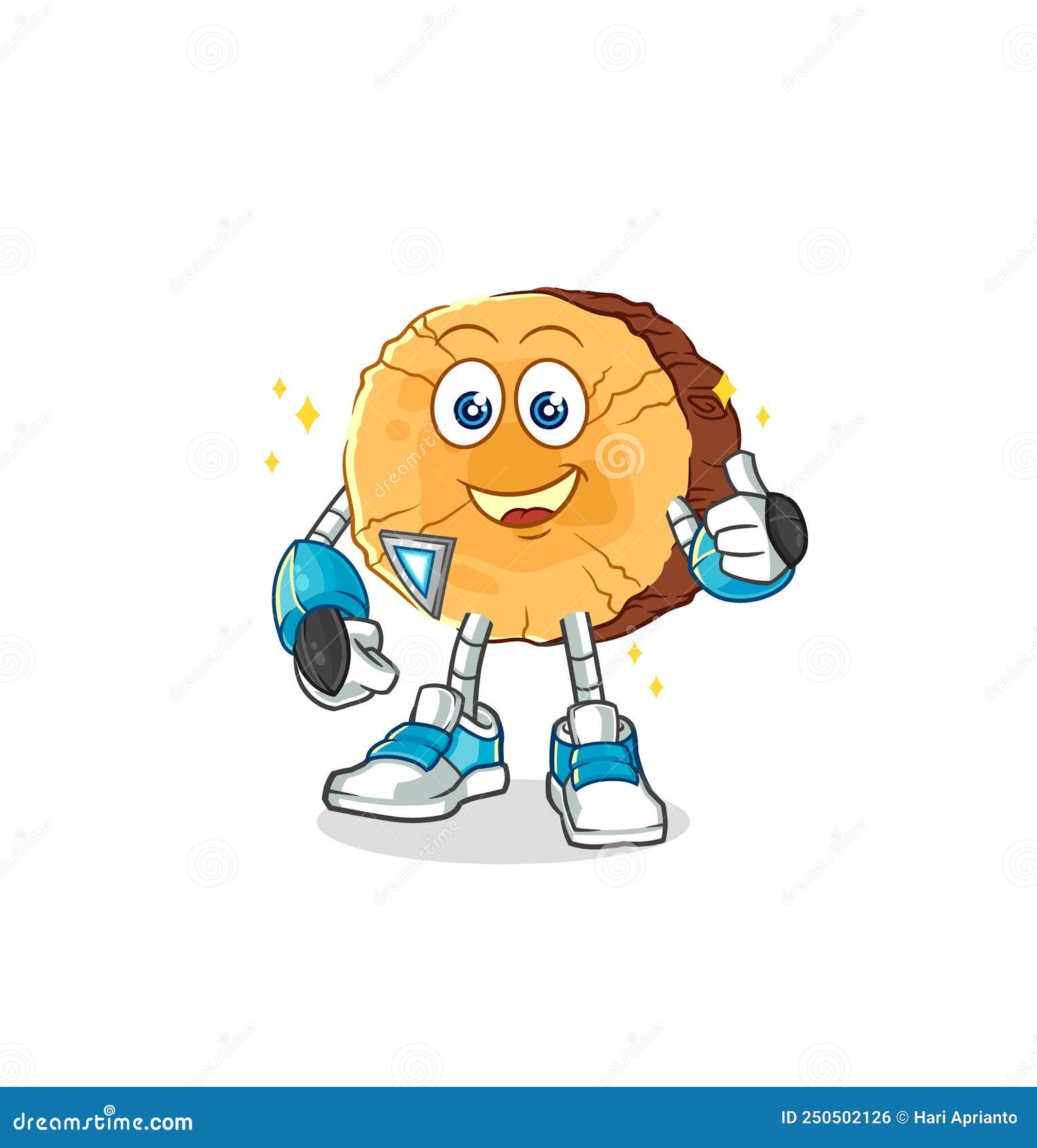 Round Log Robot Character. Cartoon Mascot Vector Stock Vector ...
