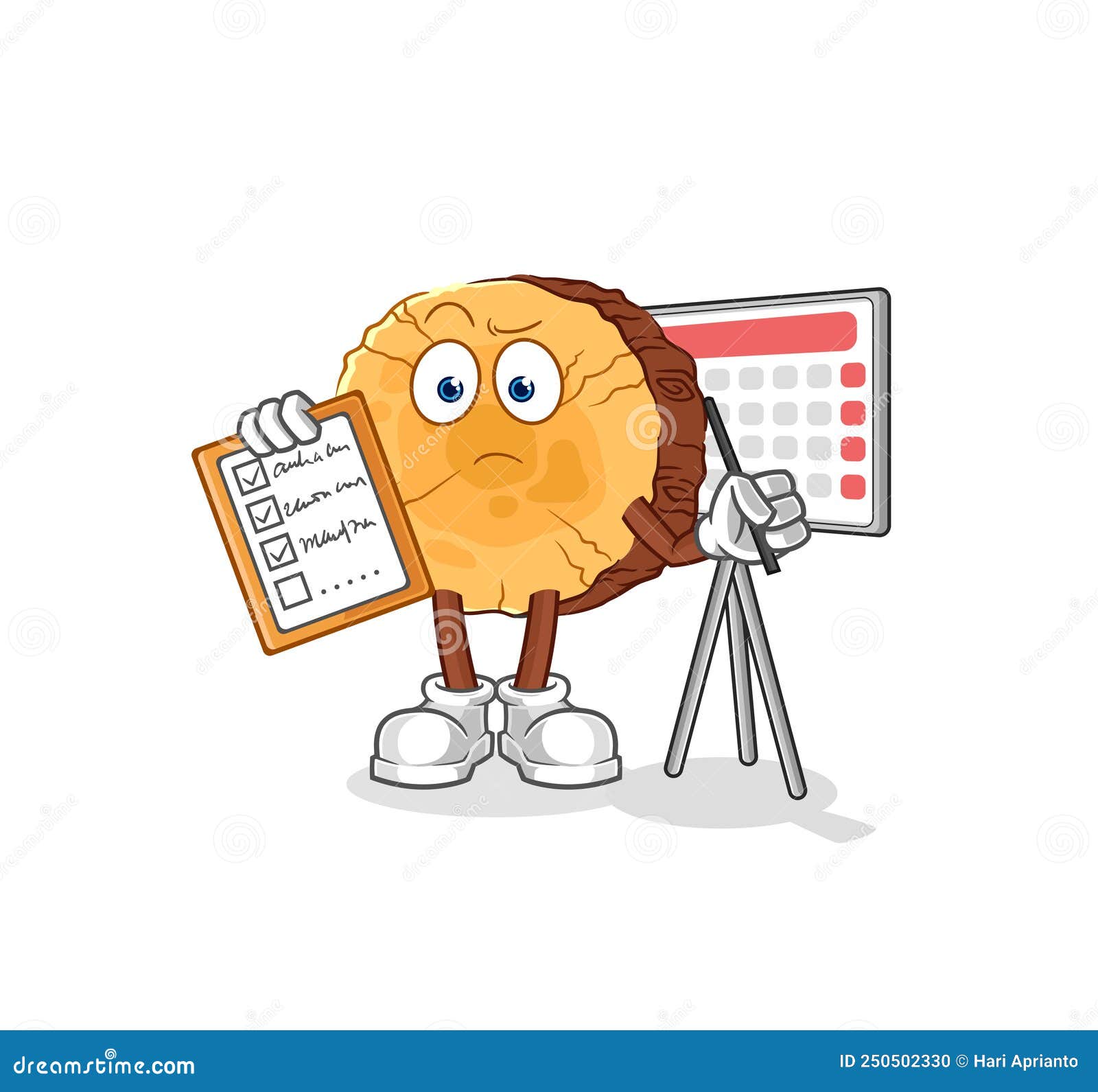 Round Log Schedule List Vector. Cartoon Character Stock Vector ...