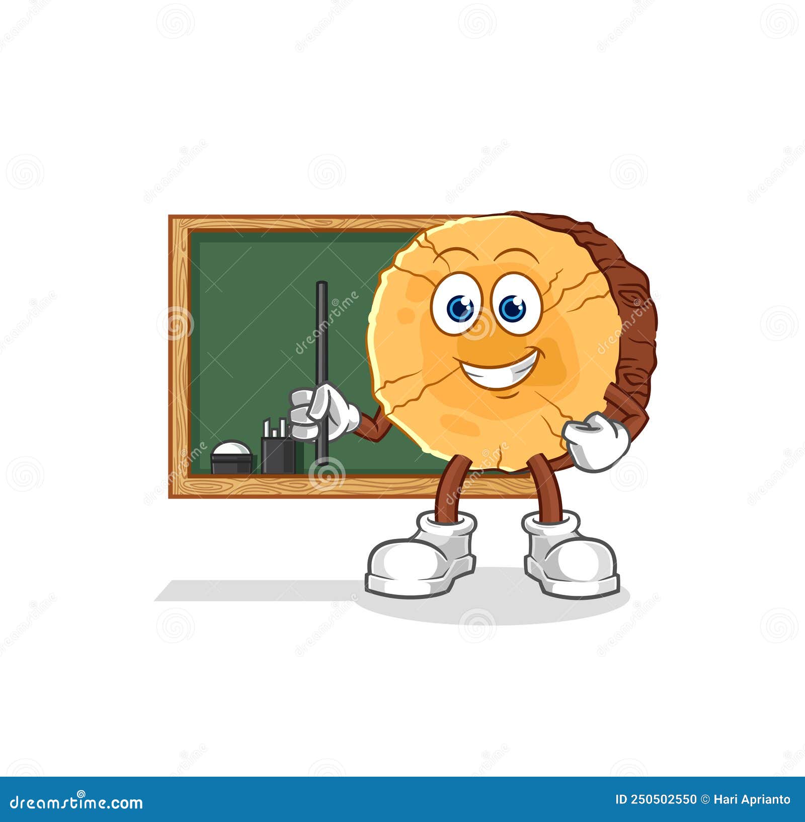 Round Log Teacher Vector. Cartoon Character Stock Vector - Illustration ...