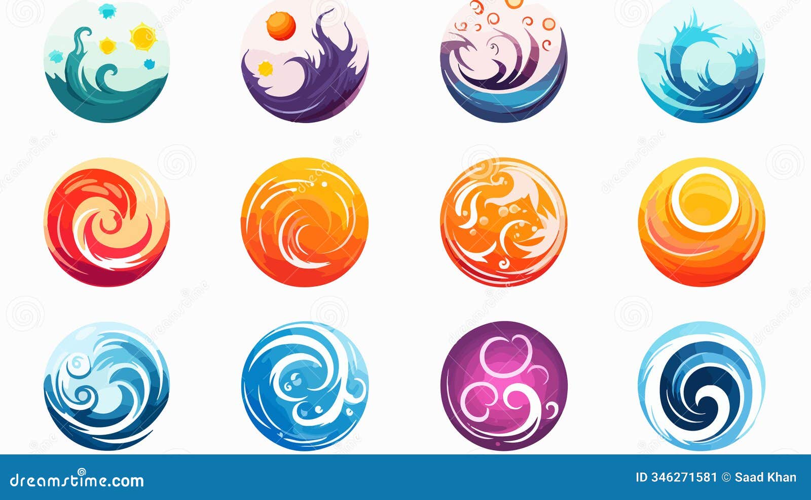 Round Logo Design Vector Cartoon Vector Illustration Stock Illustration ...