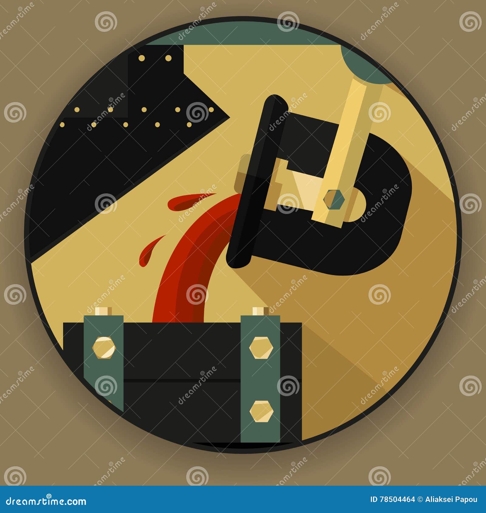 Round Logo Emlema, A Symbol In The Form Of Metal Smelting Process From ...