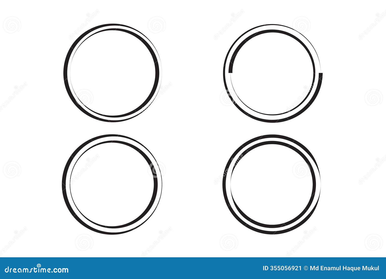 Round Logo Frames are Geometric Outline Circles. Stock Vector ...