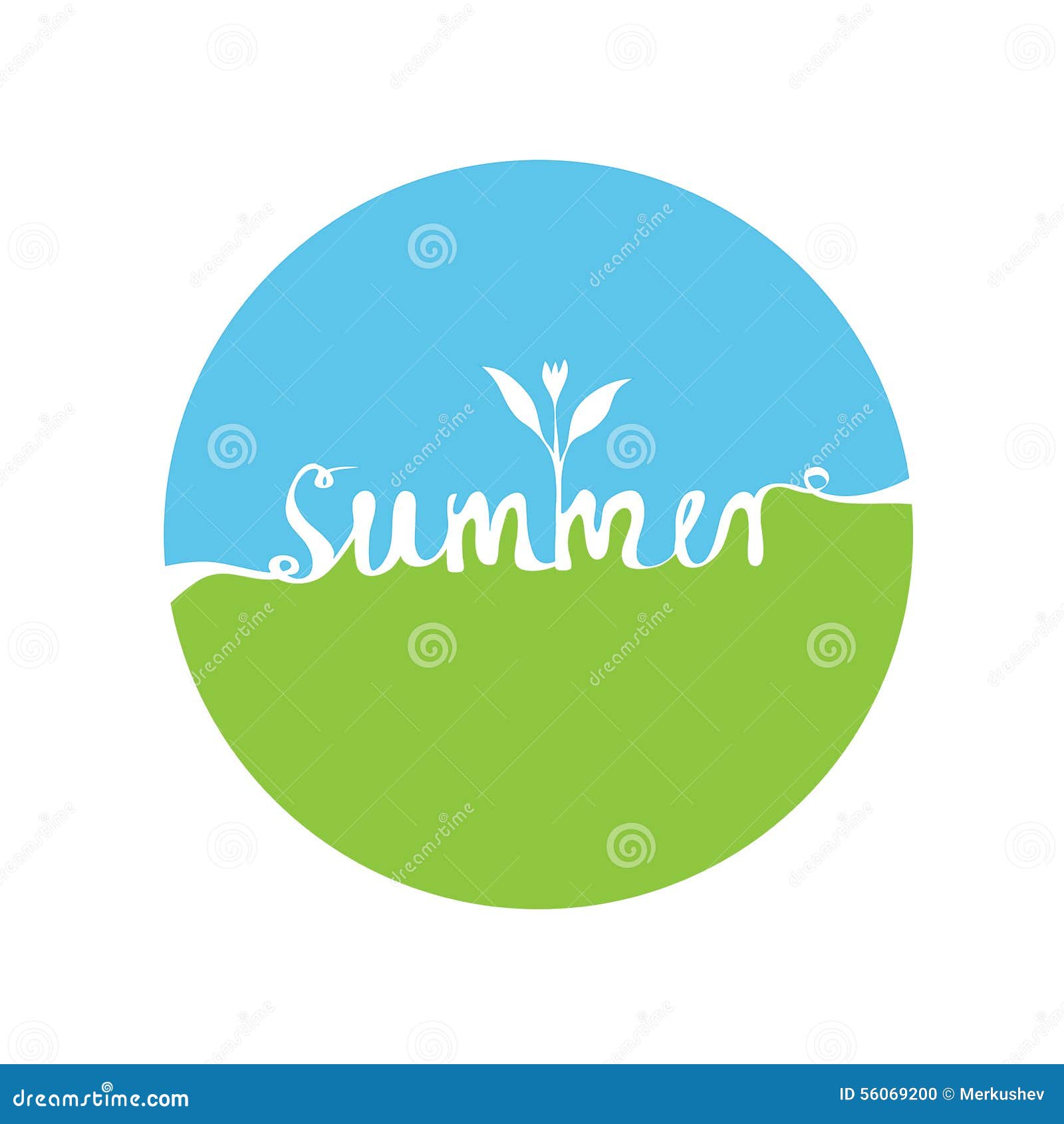 Round Logo with Hand-written Word SUMMER Stock Vector - Illustration of ...