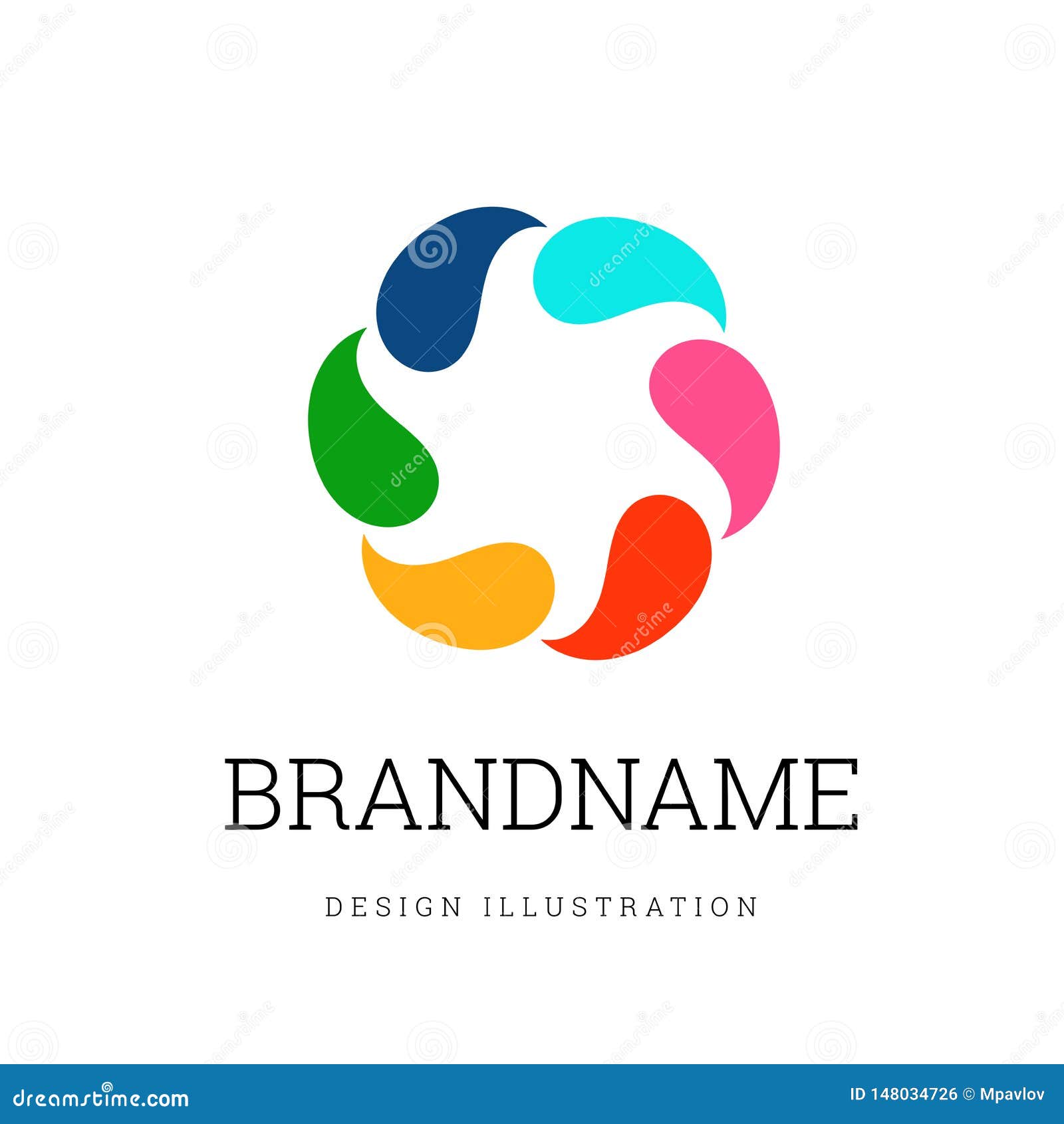 Round Logo Sample Design Vector Illustration on White Stock Vector ...
