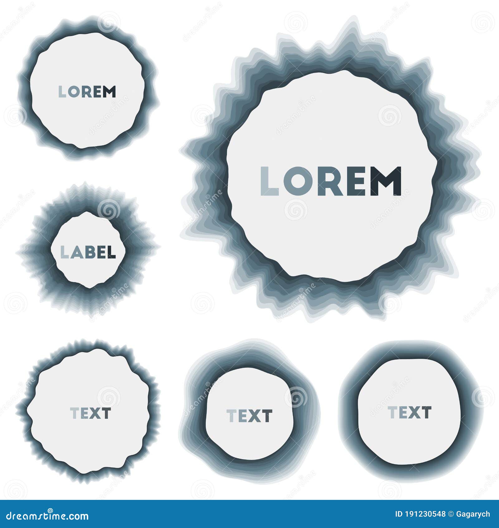 Round logos collection. stock vector. Illustration of blank - 191230548