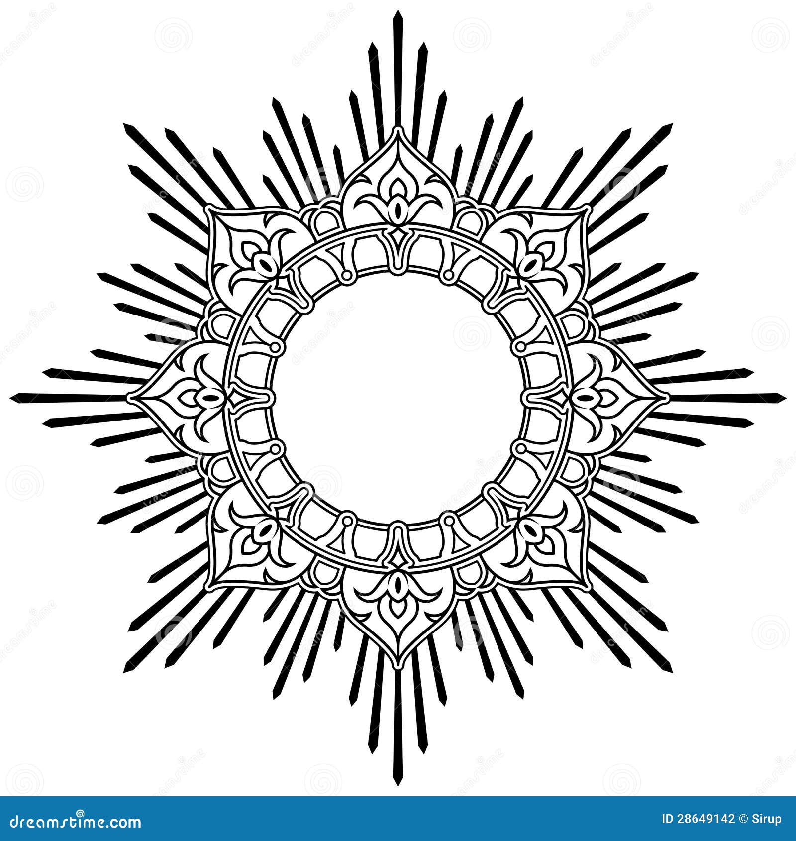 Round Lotus Calligraphic Border Stock Vector - Illustration of ...