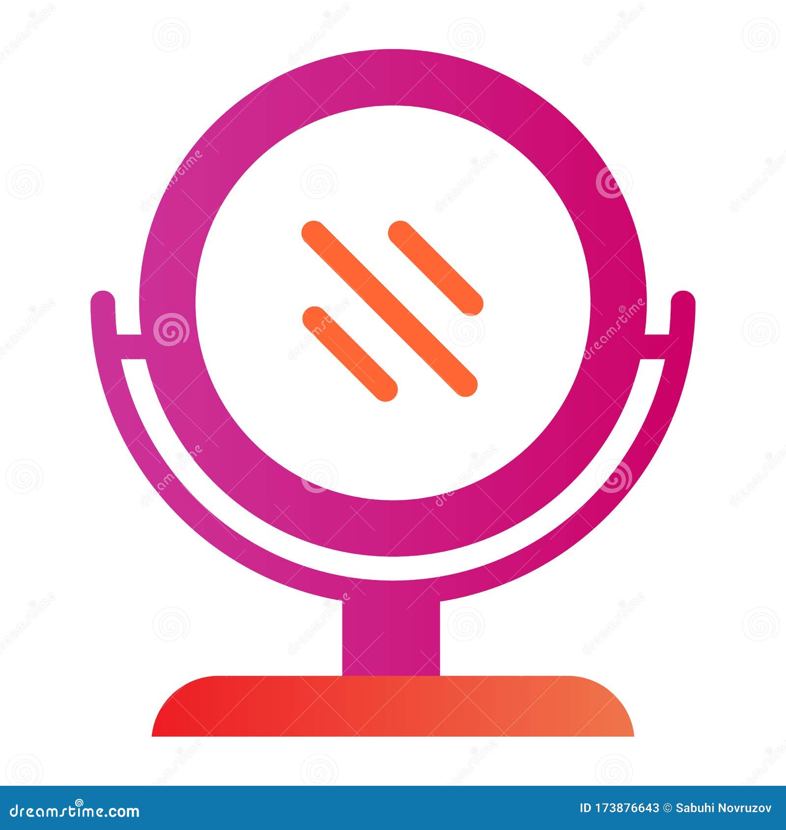 Round Makeup Mirror Flat Icon. Desk Mirror Vector Illustration Isolated ...
