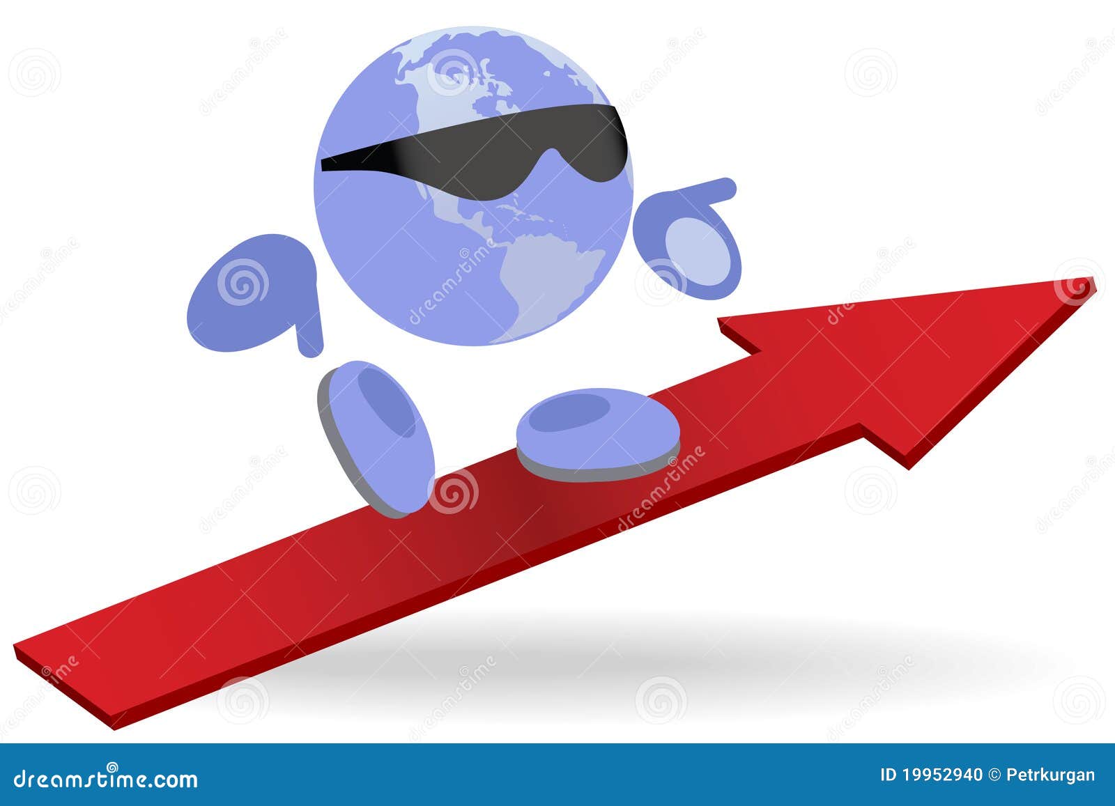 The round man and arrow stock vector. Illustration of upgrade - 19952940