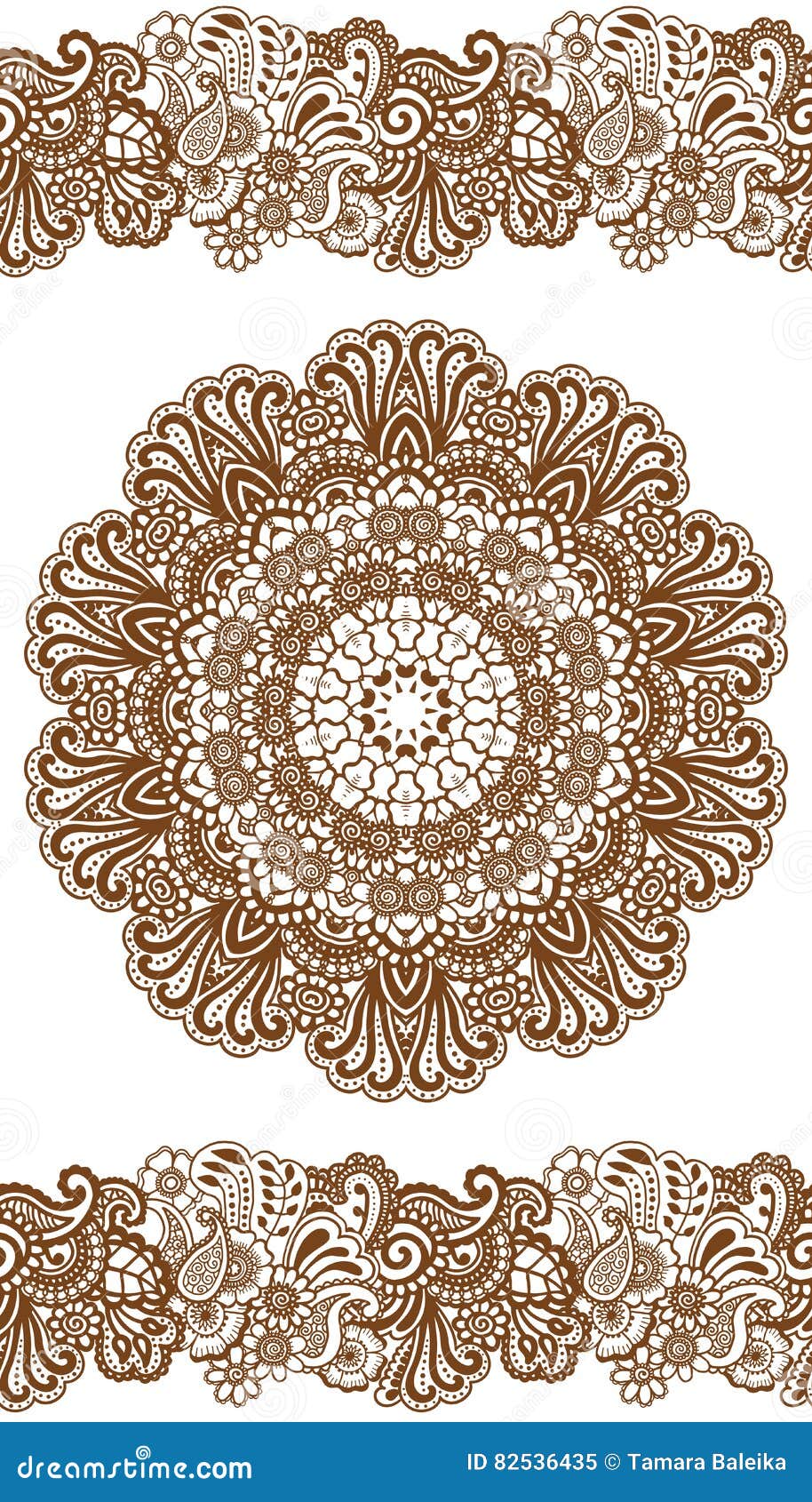 Round mandala. stock vector. Illustration of border, element - 82536435