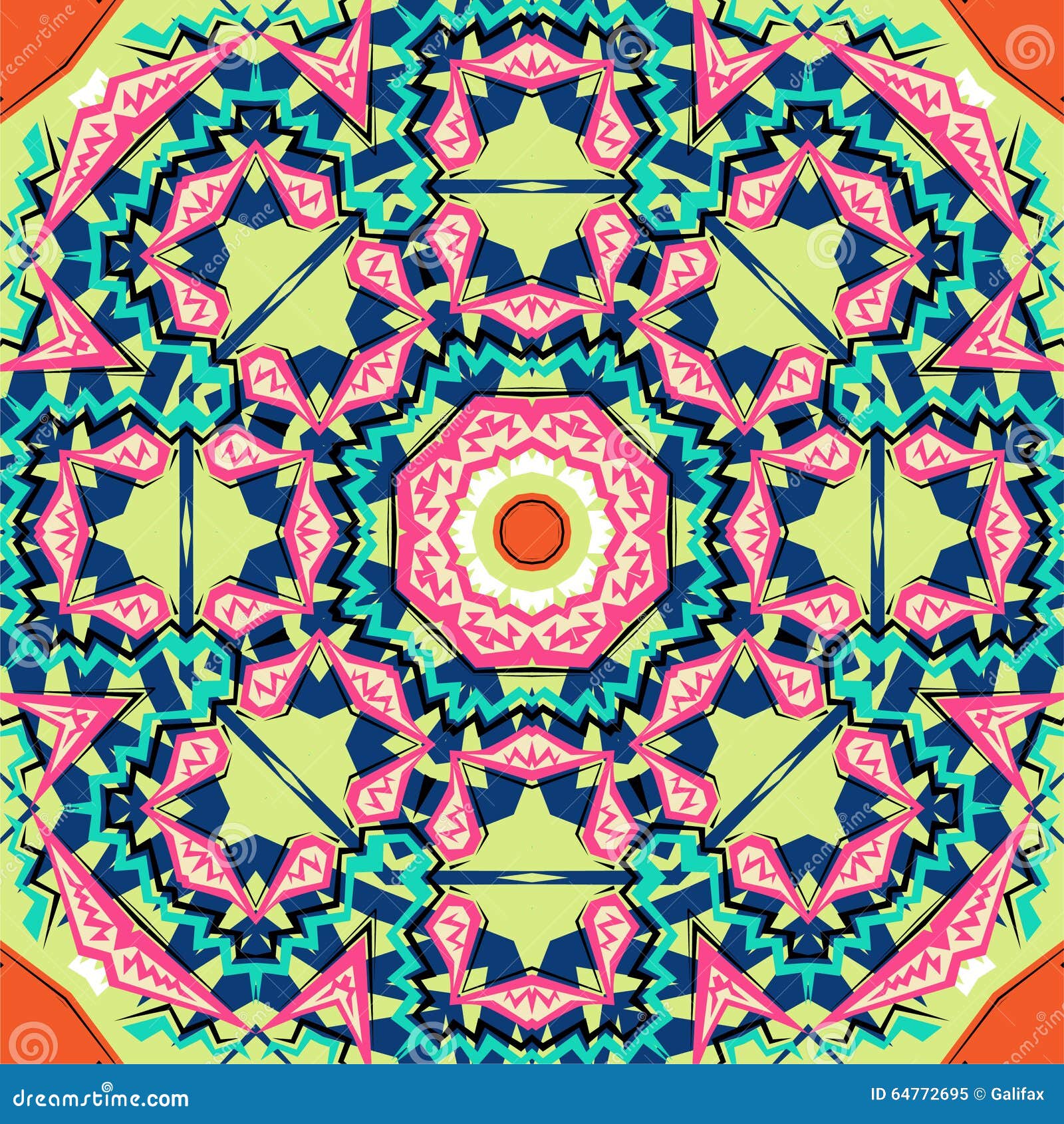 Round mandala pattern stock vector. Illustration of hinduism - 64772695