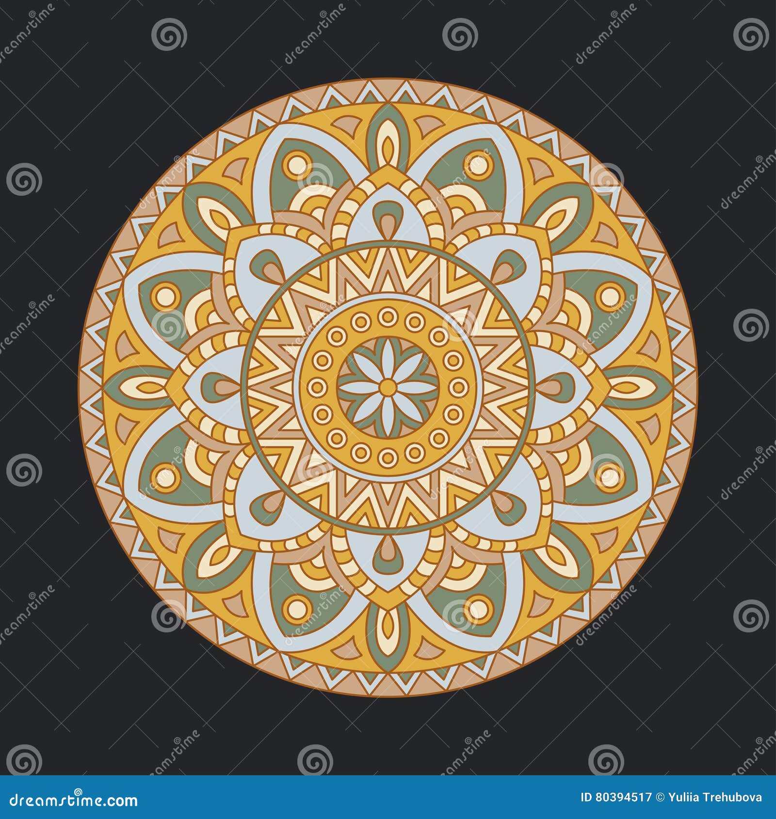 Round Mandalas in Vector. Abstract Design Element. Decorative Retro ...