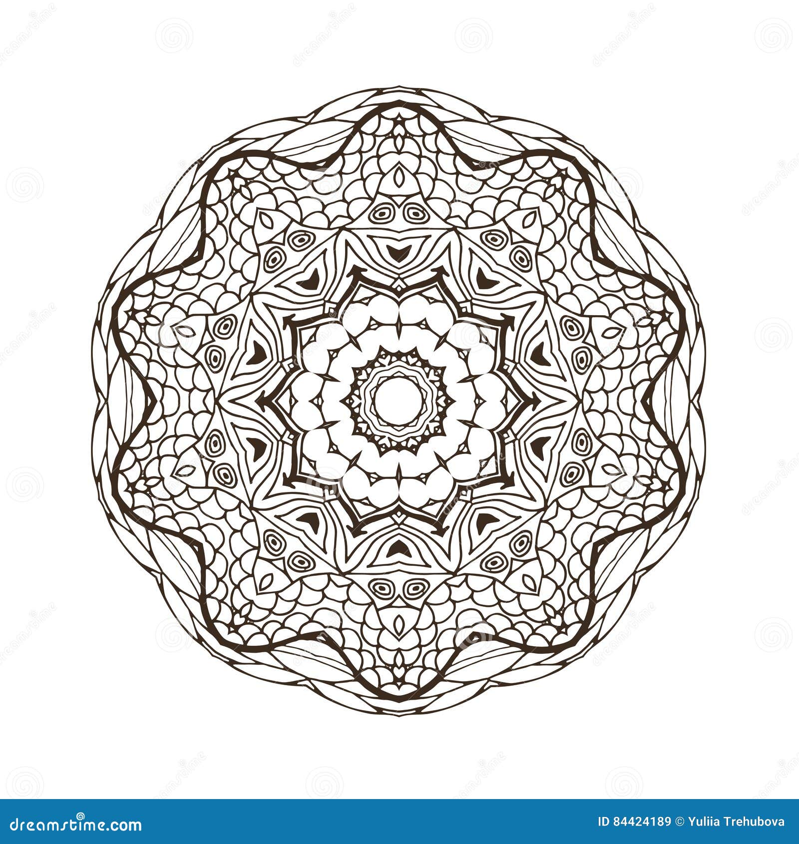 Round Mandalas in Vector. Abstract Design Element. Decorative Retro ...