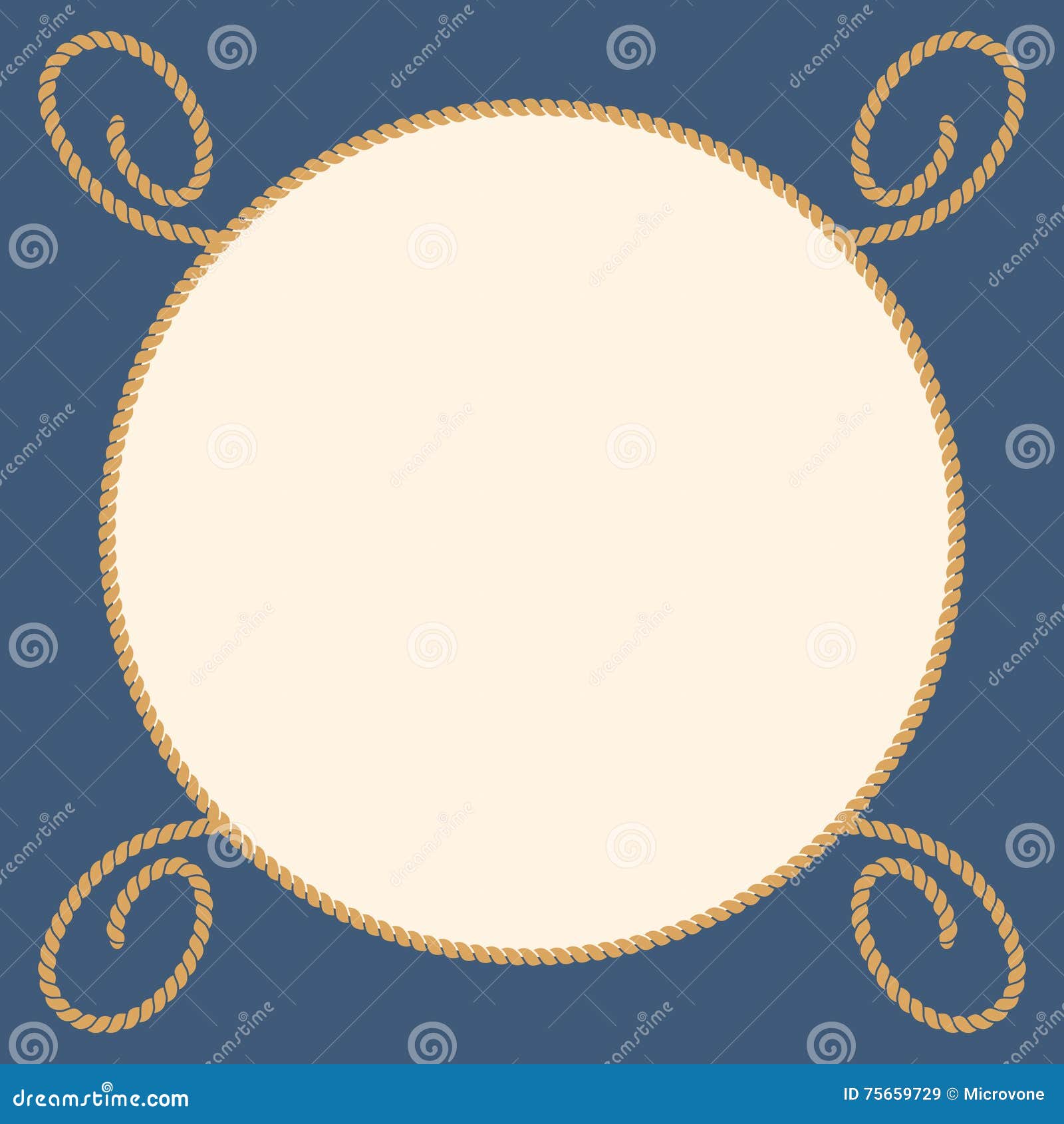 Round Marine Rope Frame Set. Vintage Framework Isolated On White ...