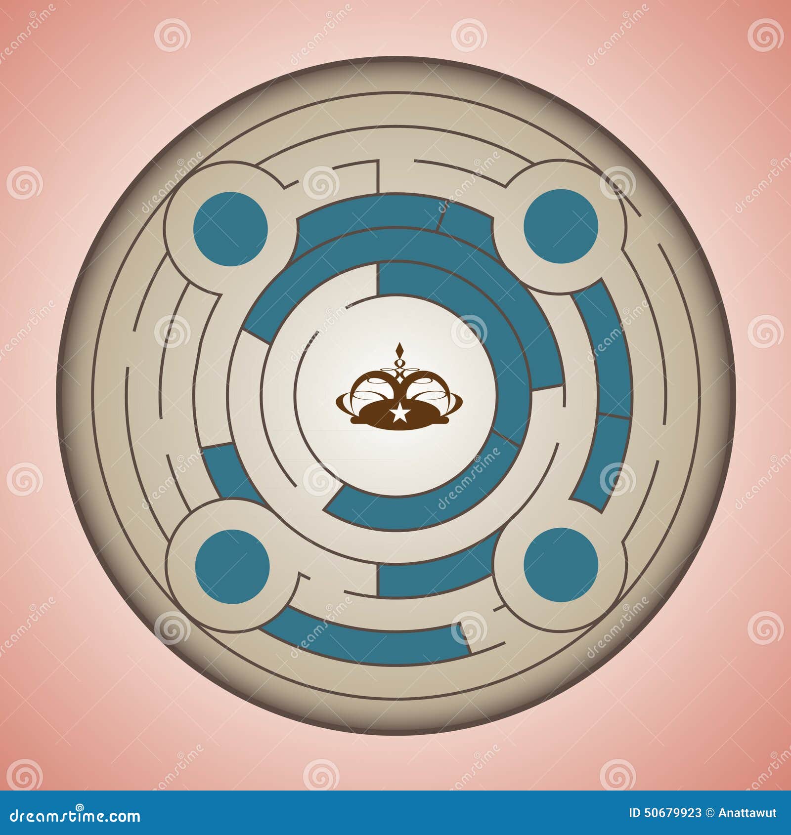 Round maze 0044 stock vector. Illustration of royal, mystery - 50679923