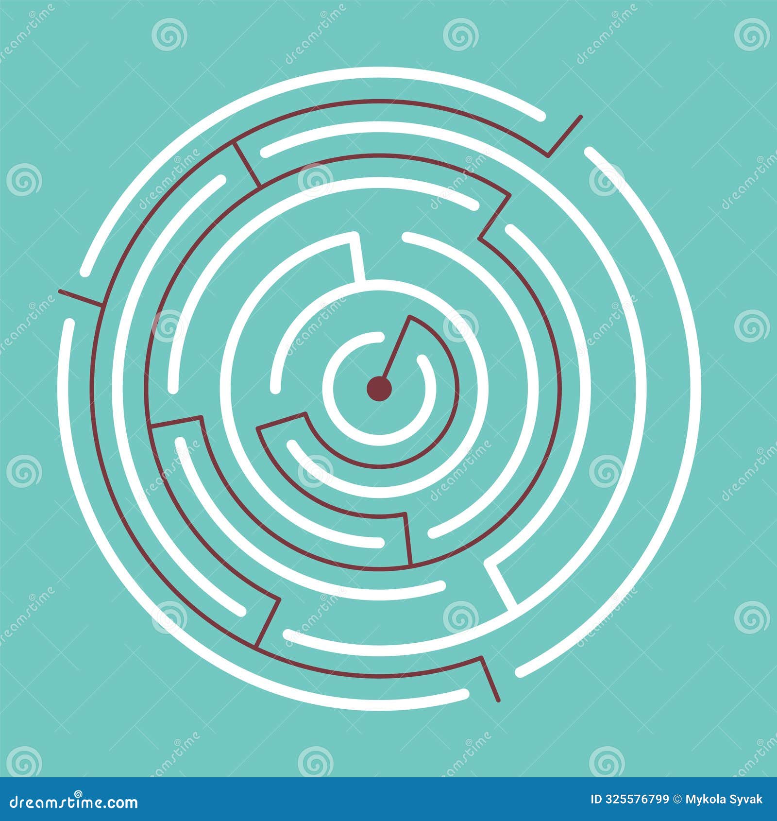 Round Maze Game Labyrinth Puzzle Stock Illustration - Illustration of ...