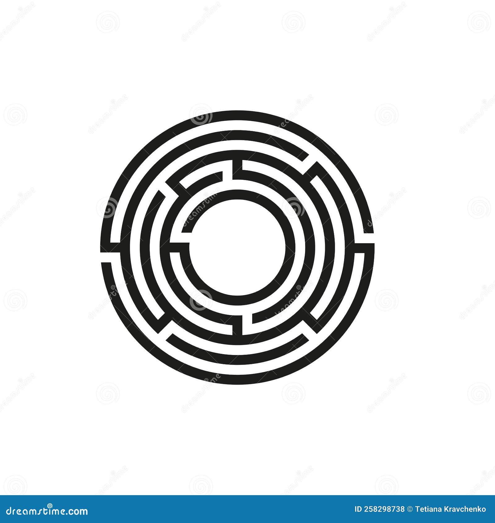 Round Maze Icon. Concept Art. Round Shape. Vector Illustration. Stock ...