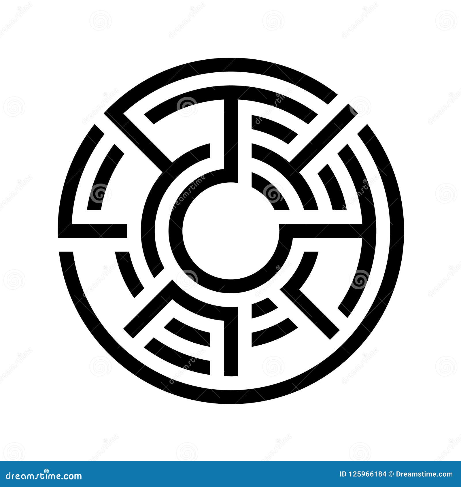 Round Maze Icon. Flat Design. Stock Vector Stock Illustration - Illustration of solution, game ...