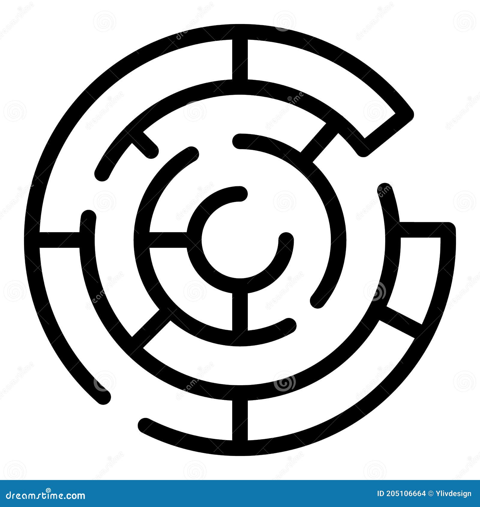 Round Maze Icon, Outline Style Stock Vector - Illustration of line ...