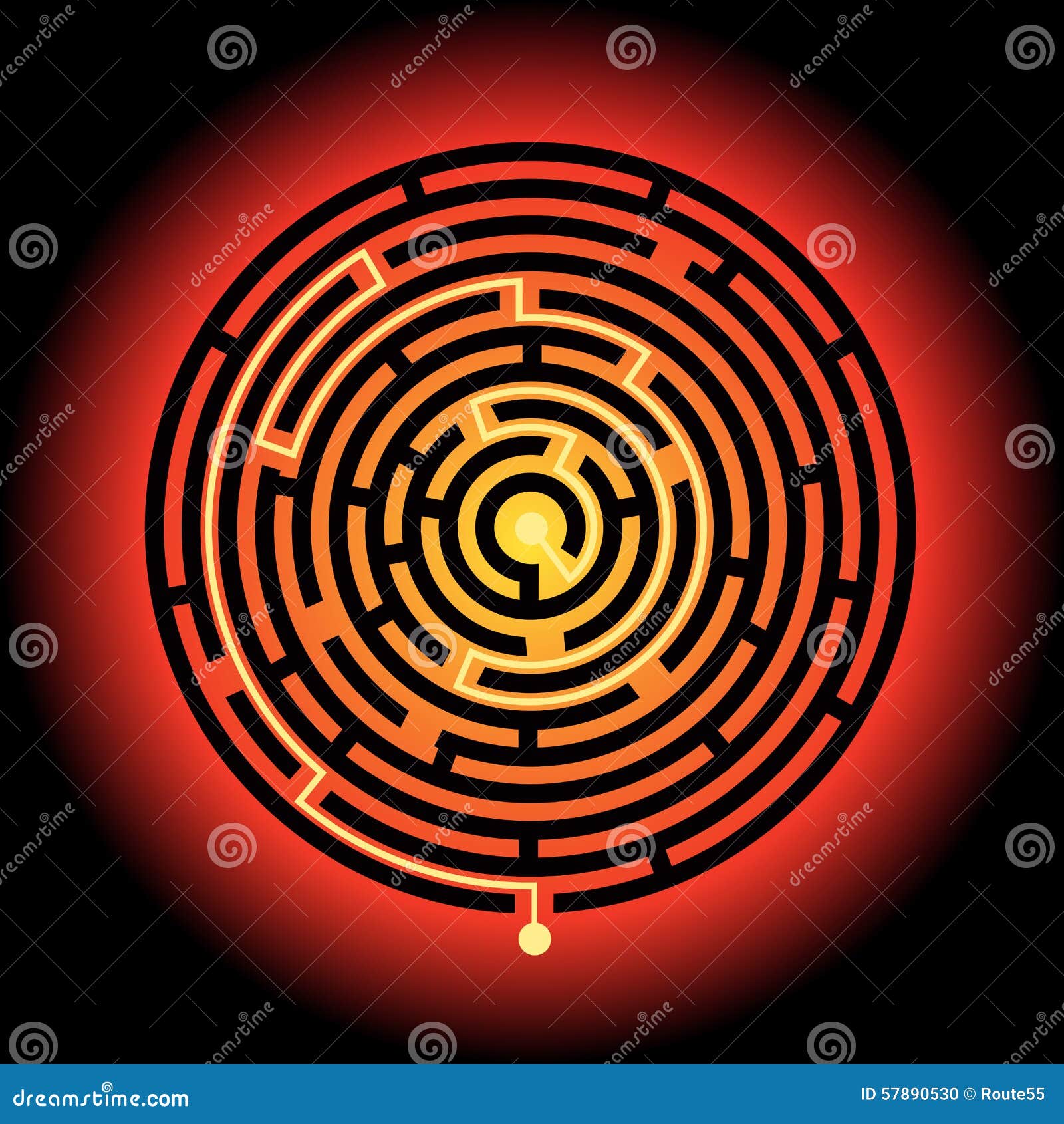 Round maze stock vector. Illustration of discovery, complicated - 57890530
