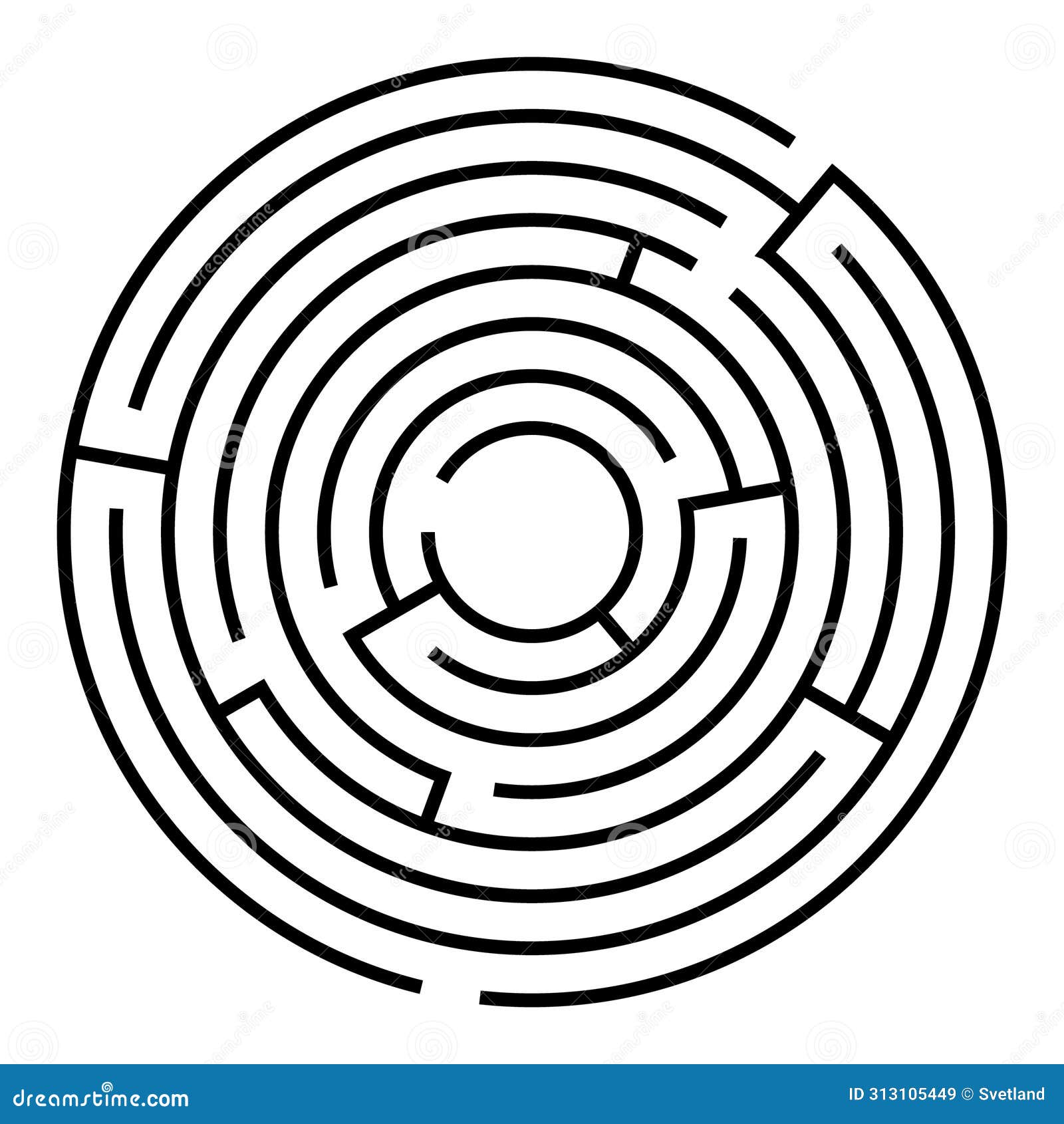 Round Maze. Labyrinth Vector Illustration Stock Vector - Illustration ...