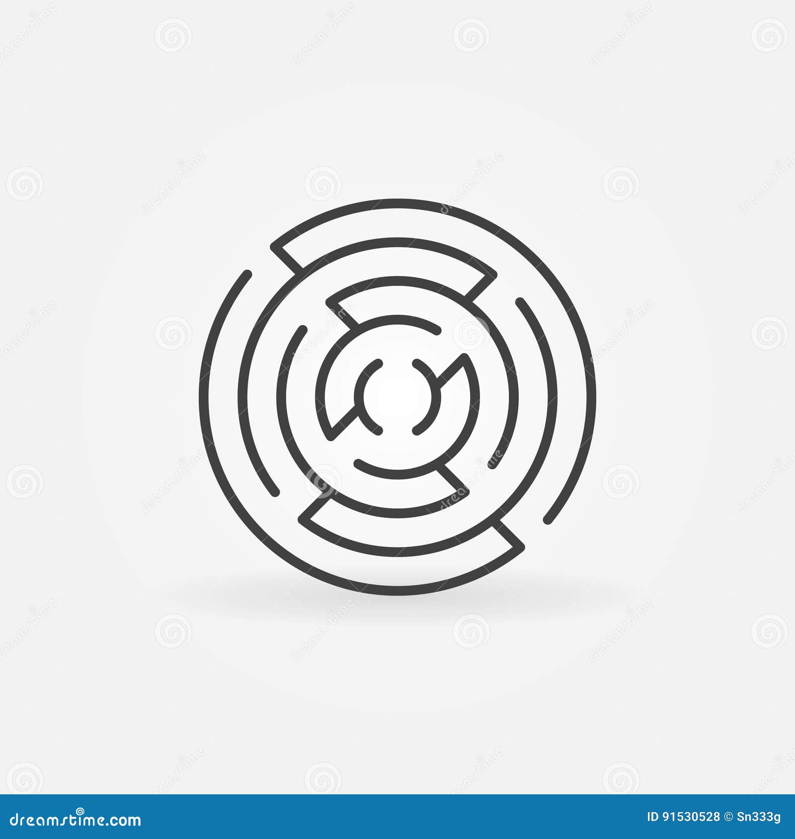 Round maze line icon stock vector. Illustration of linear - 91530528