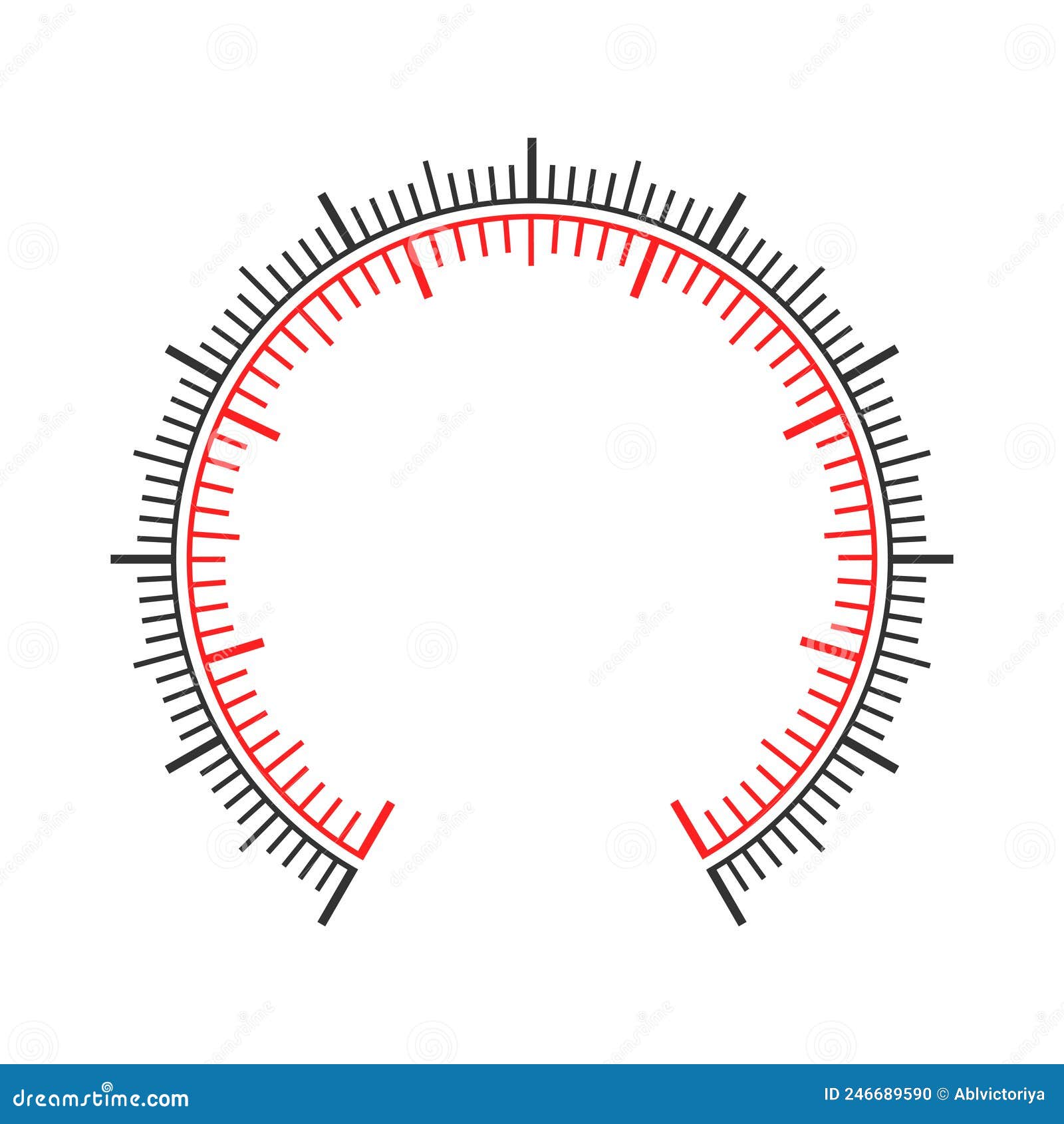 Round Measuring Dashboard Template with Two Charts. Pressure Meter ...