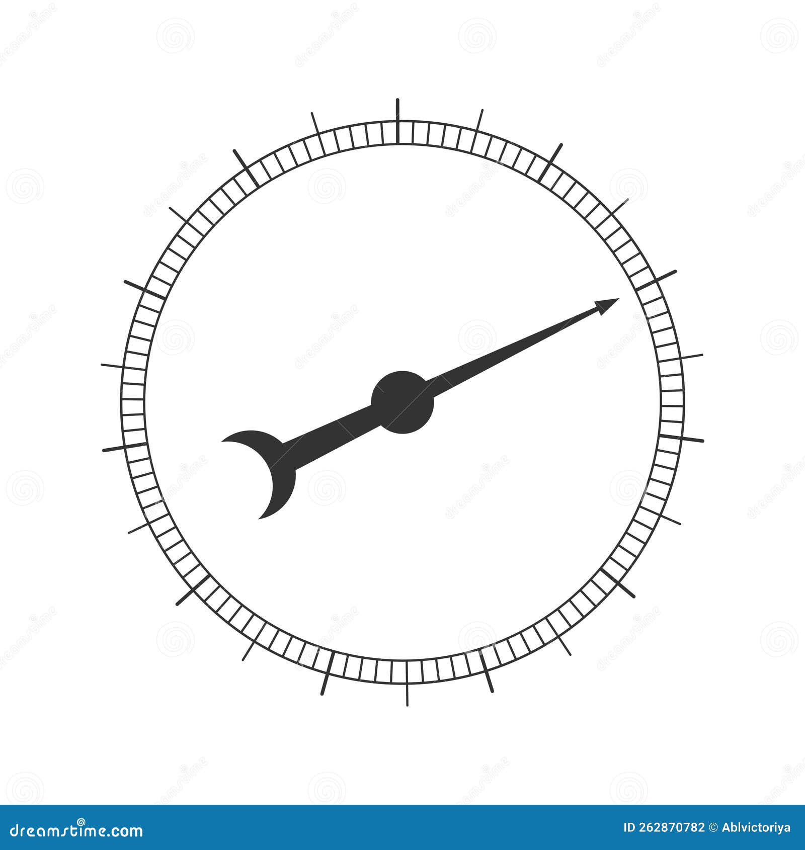 Round Measuring Scale with Arrow. Template of Chronometer, Barometer ...