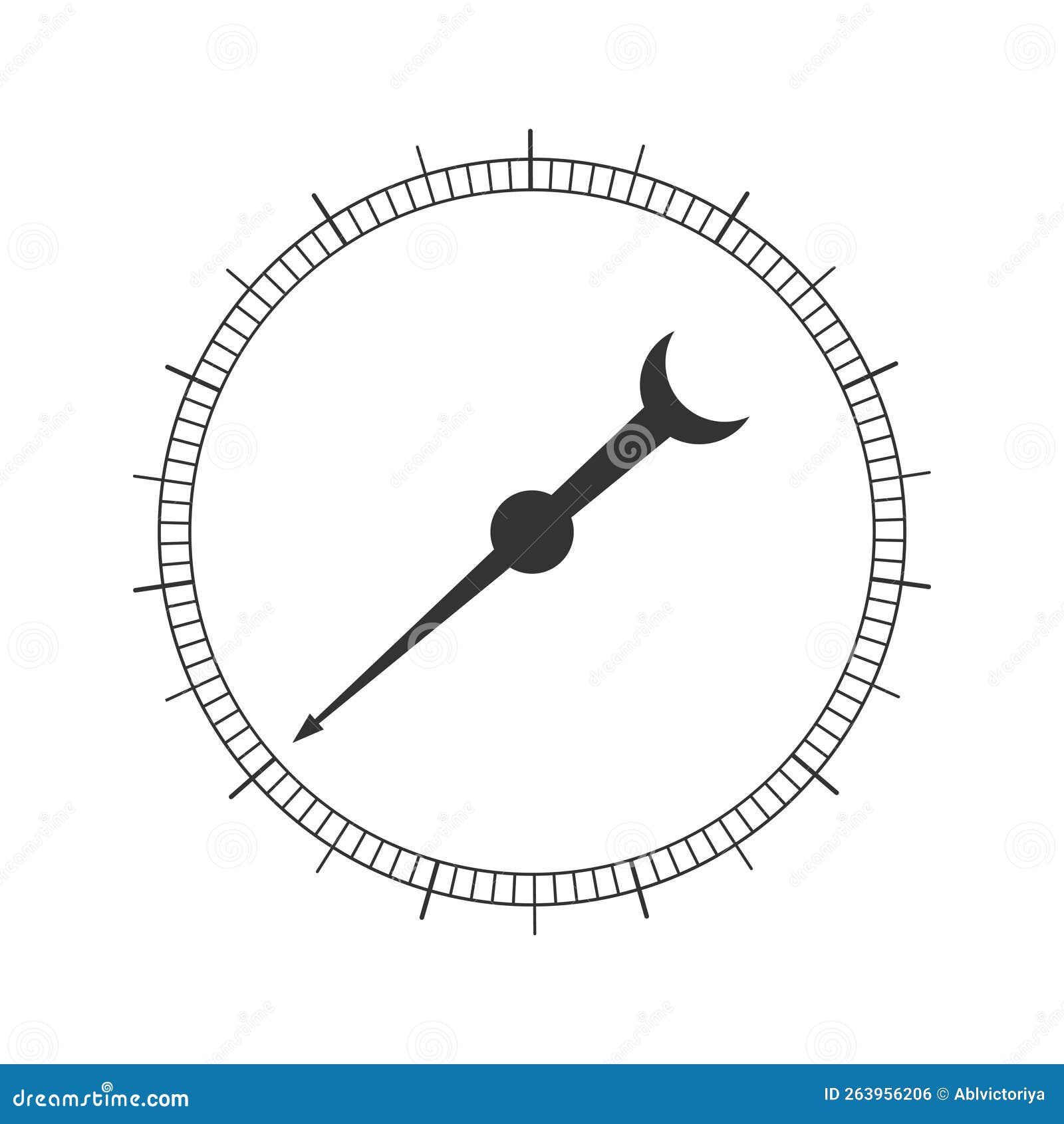 Round Measuring Scale With Two Charts Anr Arrow. 360 Degree Gauge ...