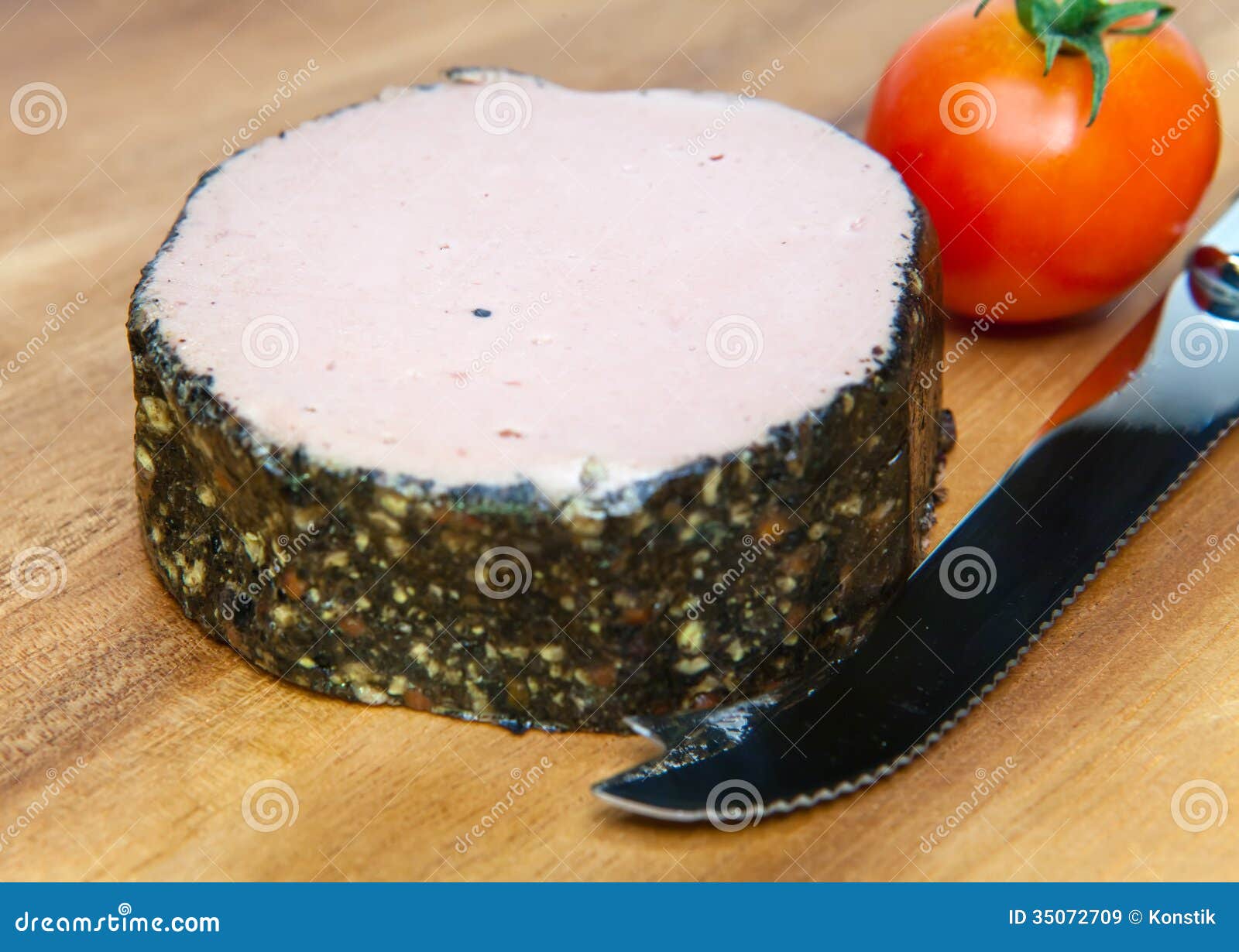 Round Meat Paste and Paste Knife Stock Image - Image of meat, pate ...