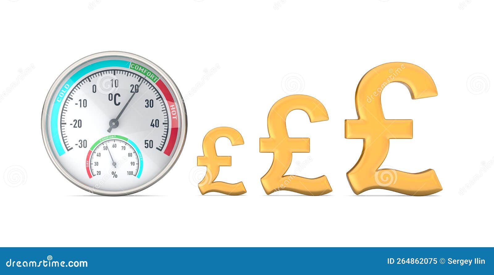 Round Mechanical Hygrometer on White Background. Meteorological Tool ...