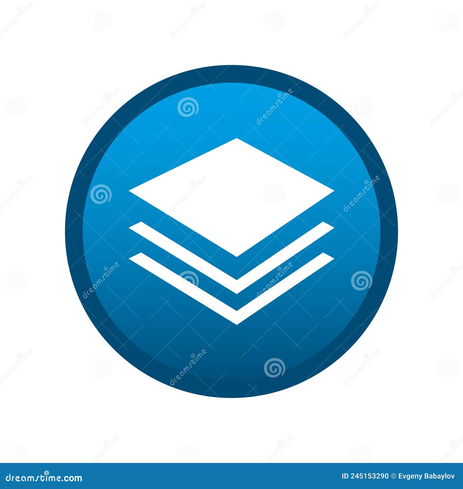 Round Media Icon Stack of Papers on White Background - Vector Stock ...