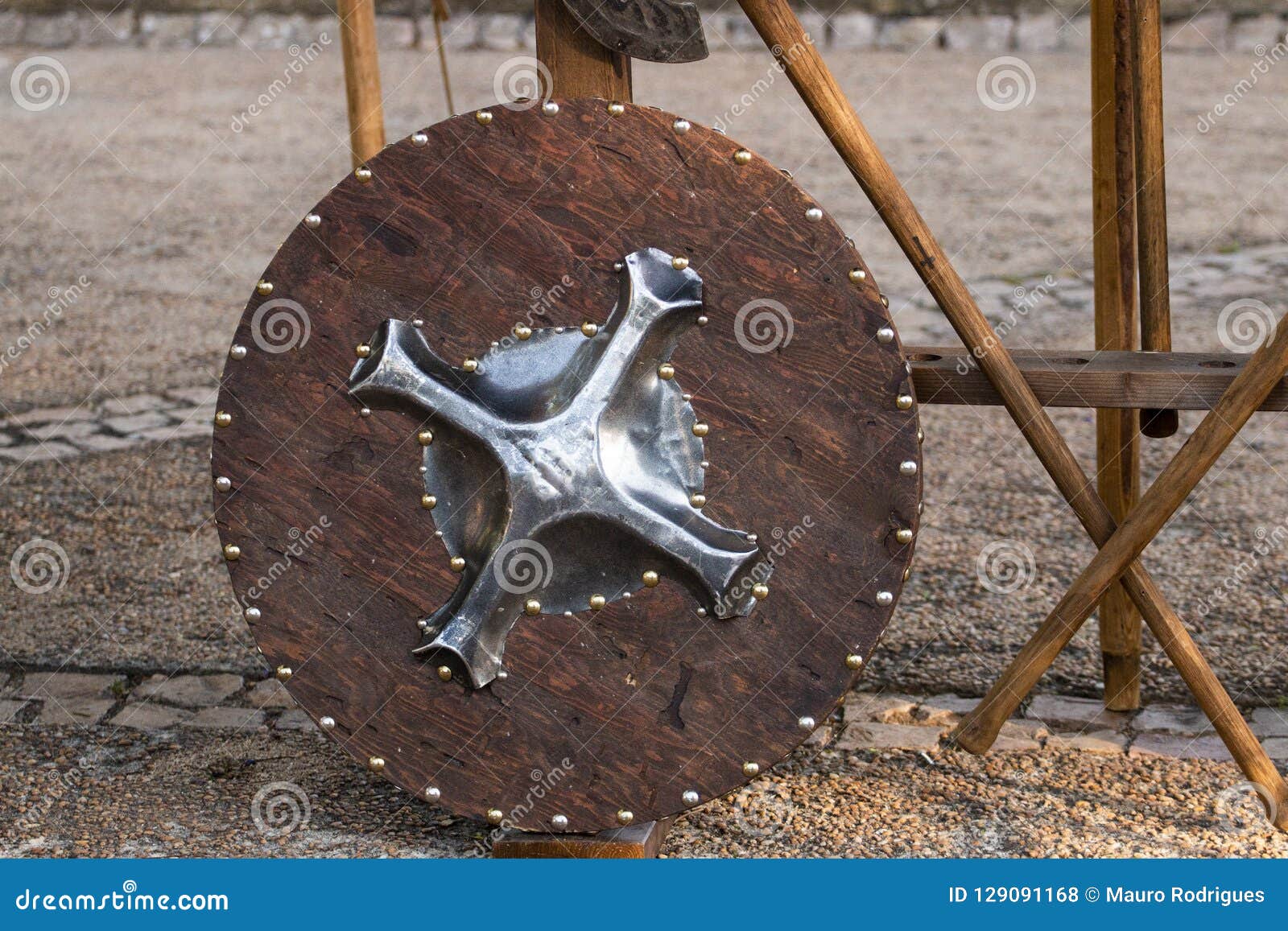 Round medieval shield stock photo. Image of knight, warrior - 129091168