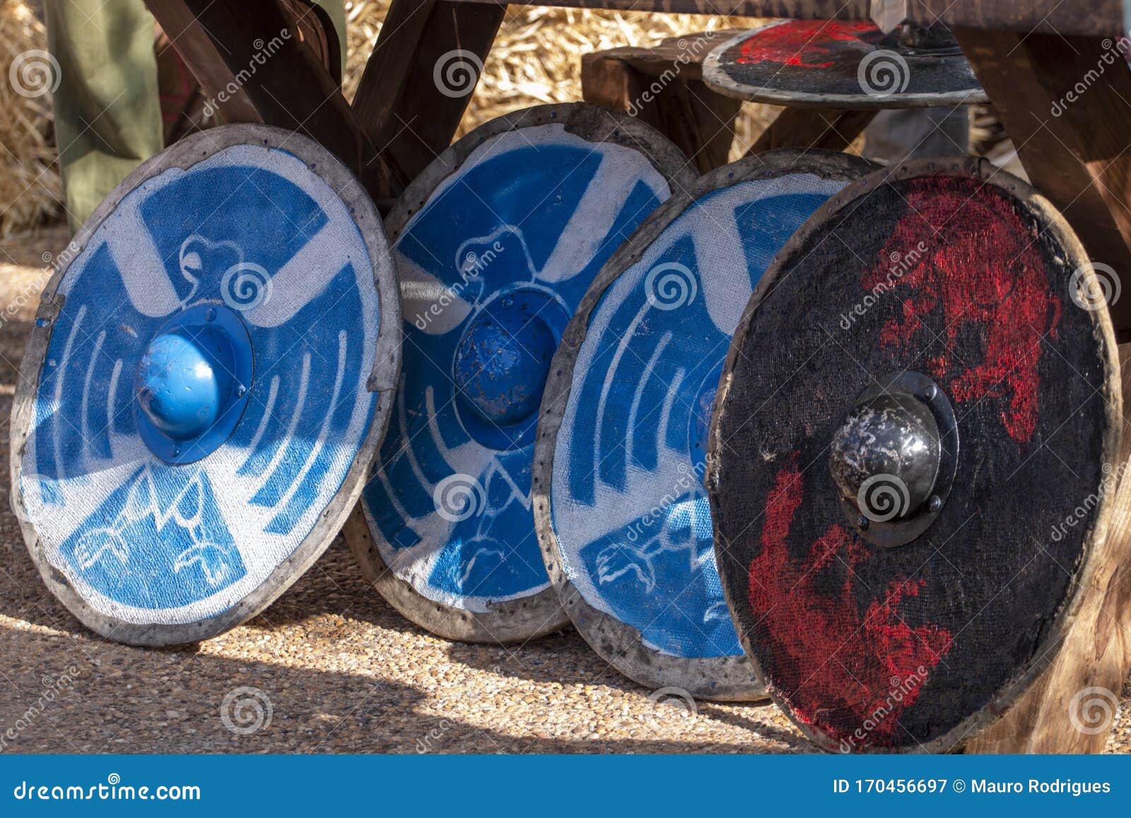 Round medieval shields stock image. Image of shield - 170456697