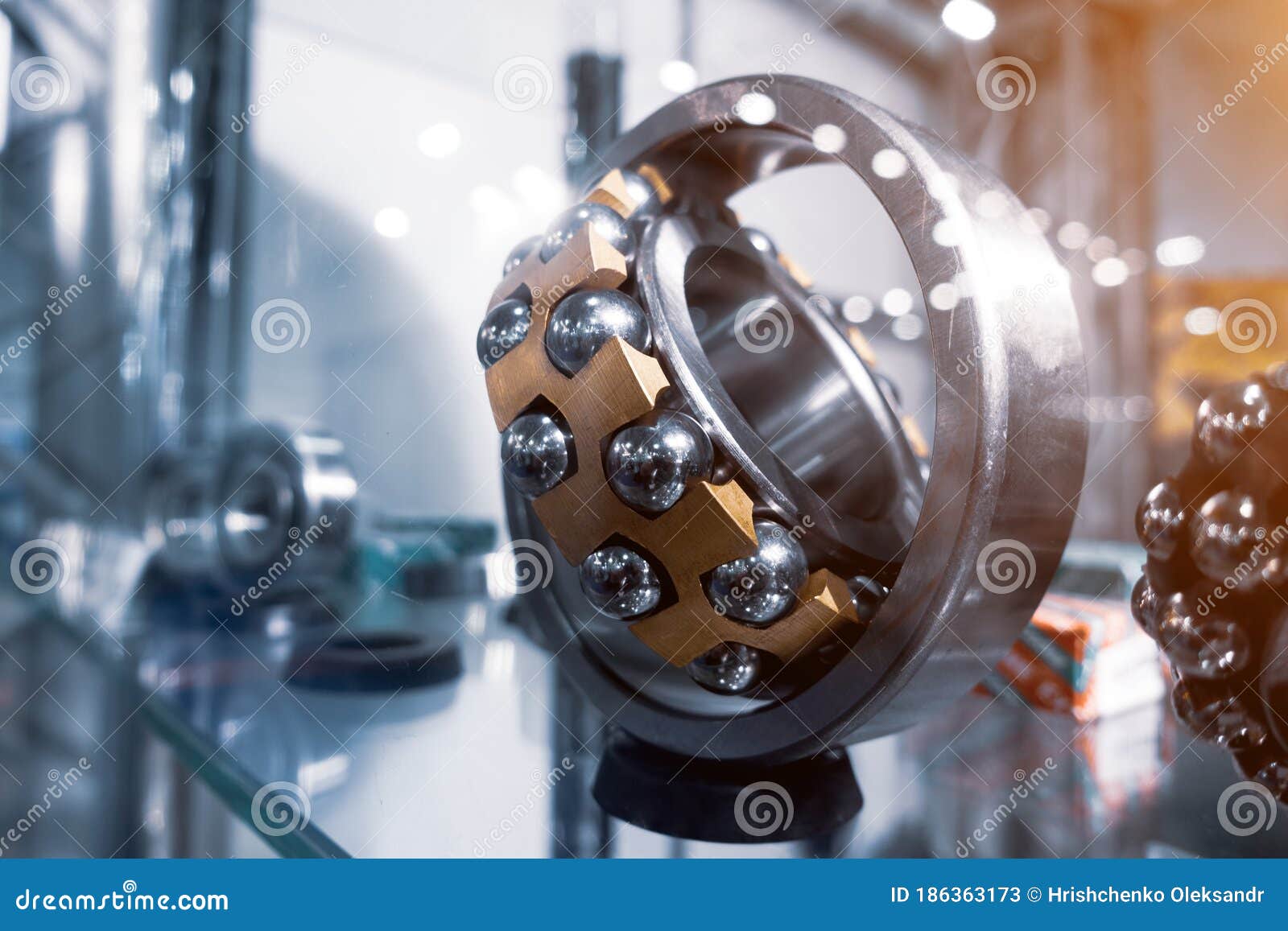 Round Metal Bearing for Multi-axis Movements. Shallow Depth of Field ...