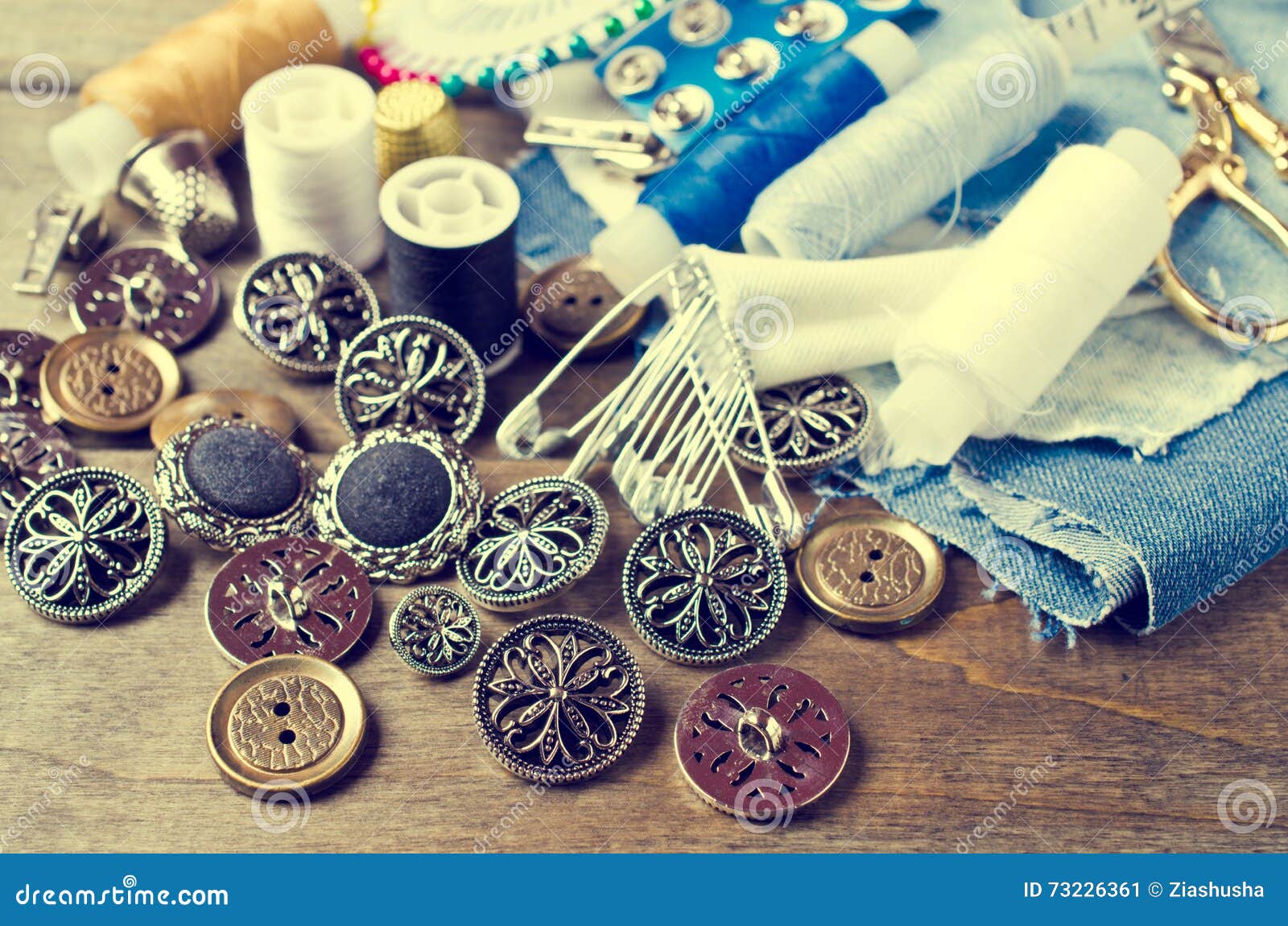 Round metal buttons stock image. Image of cloth, craft - 73226361