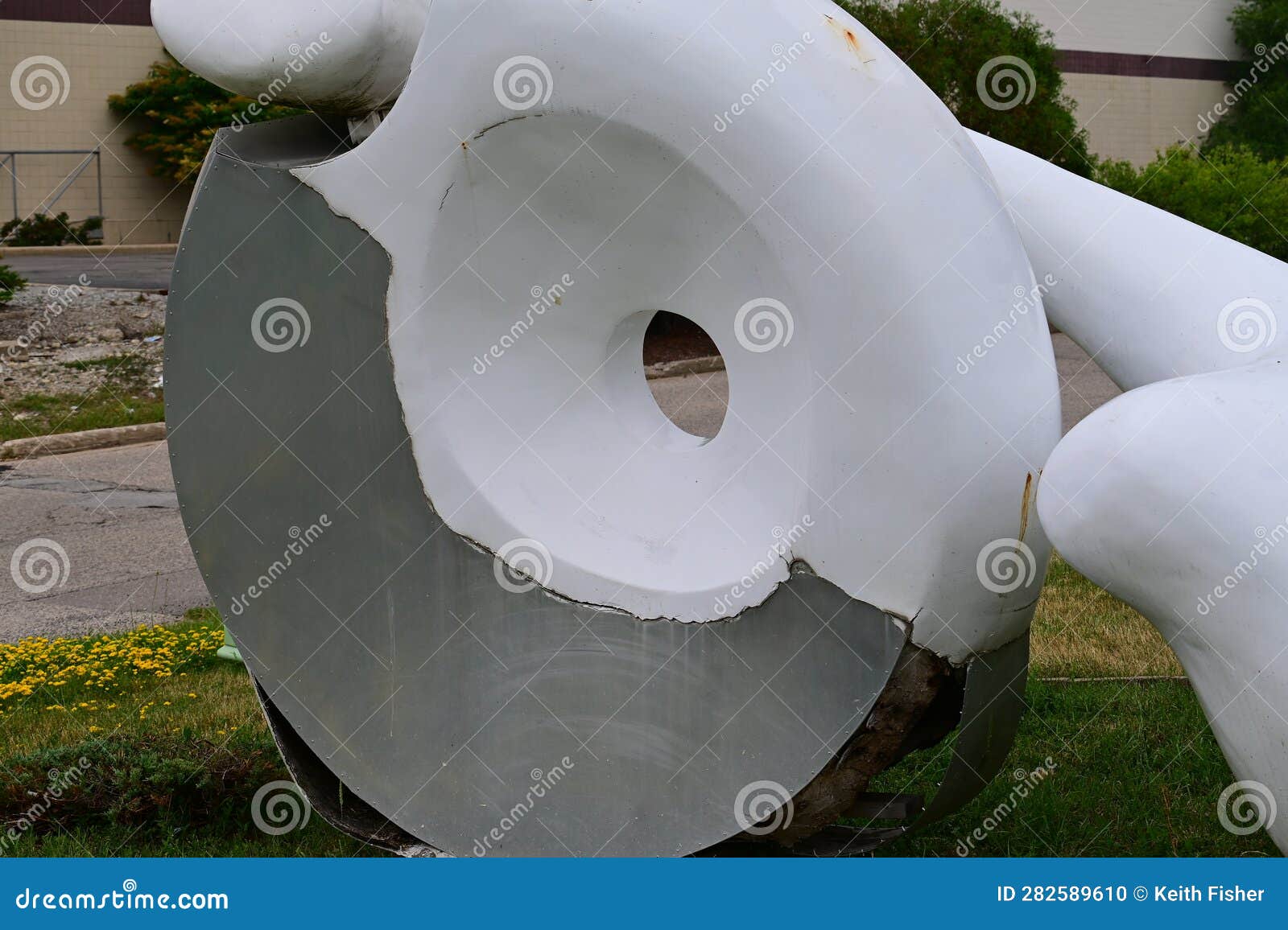 Round Metal and Cement Shaped Sculpture Abstract Stock Photo - Image of ...