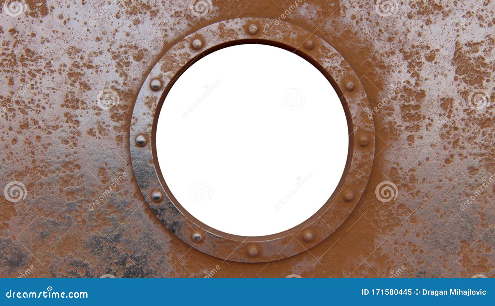 Round Metal Frame Isolated on the White Stock Illustration ...
