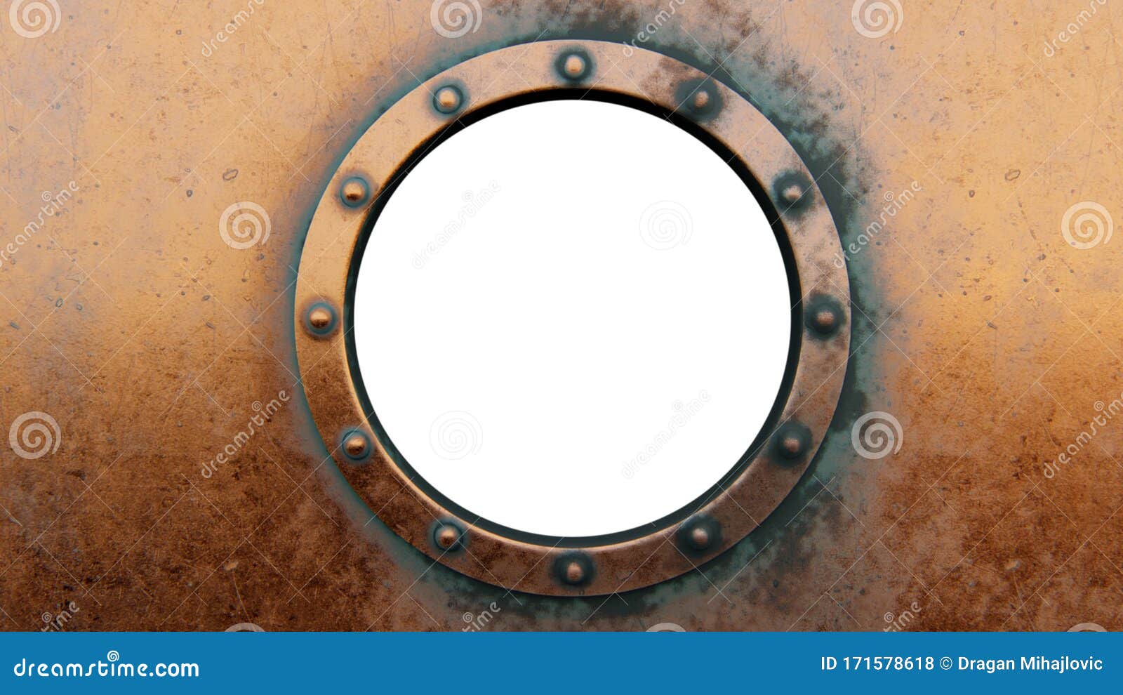 Round Metal Frame Isolated on the White Stock Illustration ...