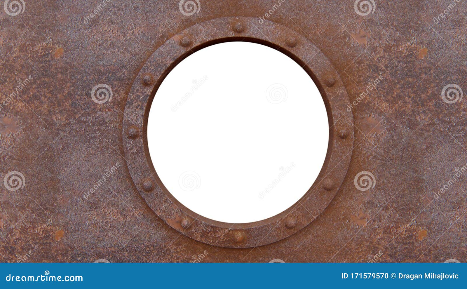 Round Metal Frame Isolated on the White Stock Illustration ...