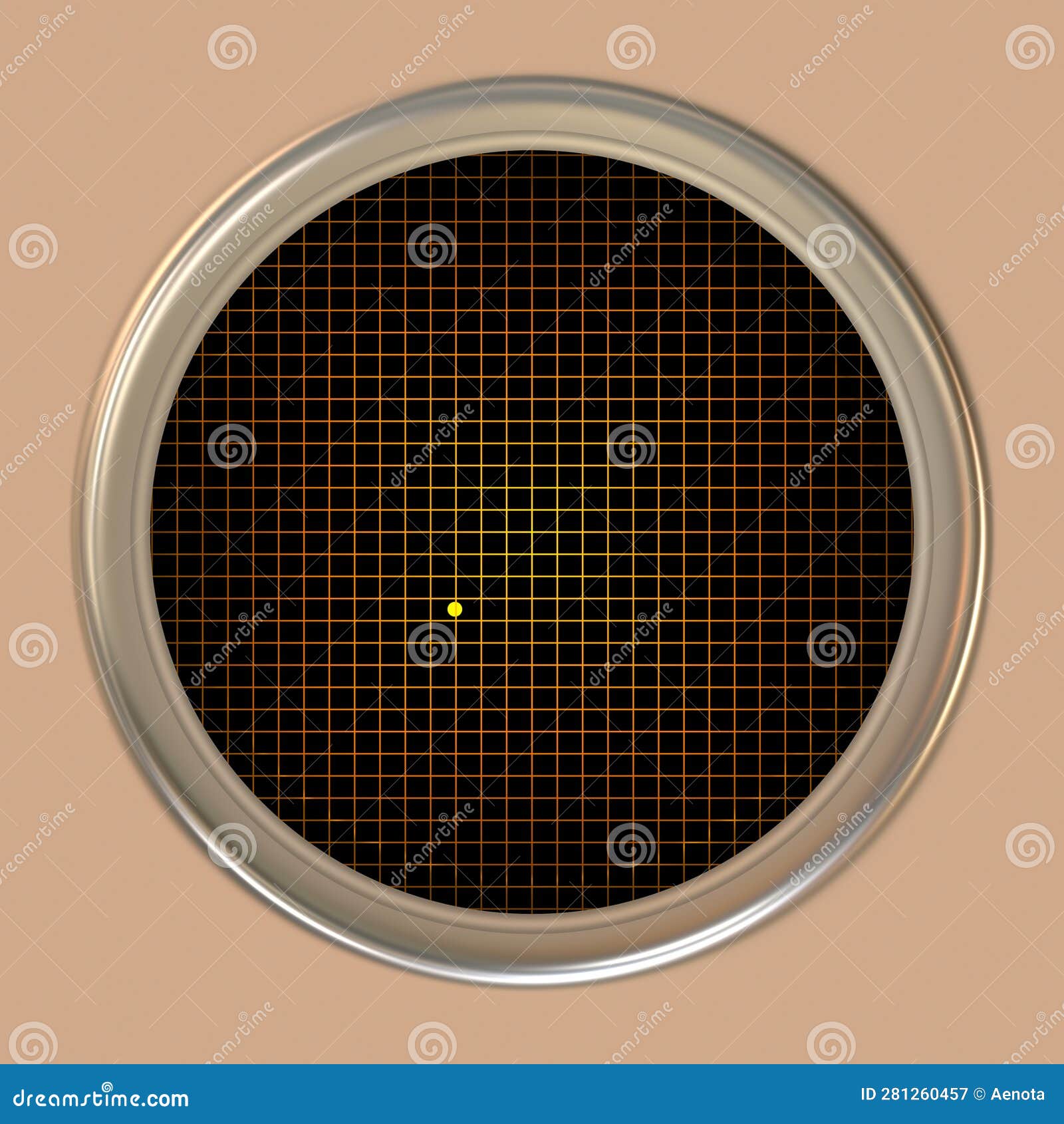 Round Metal Oscilloscope Creen Stock Illustration - Illustration of ...