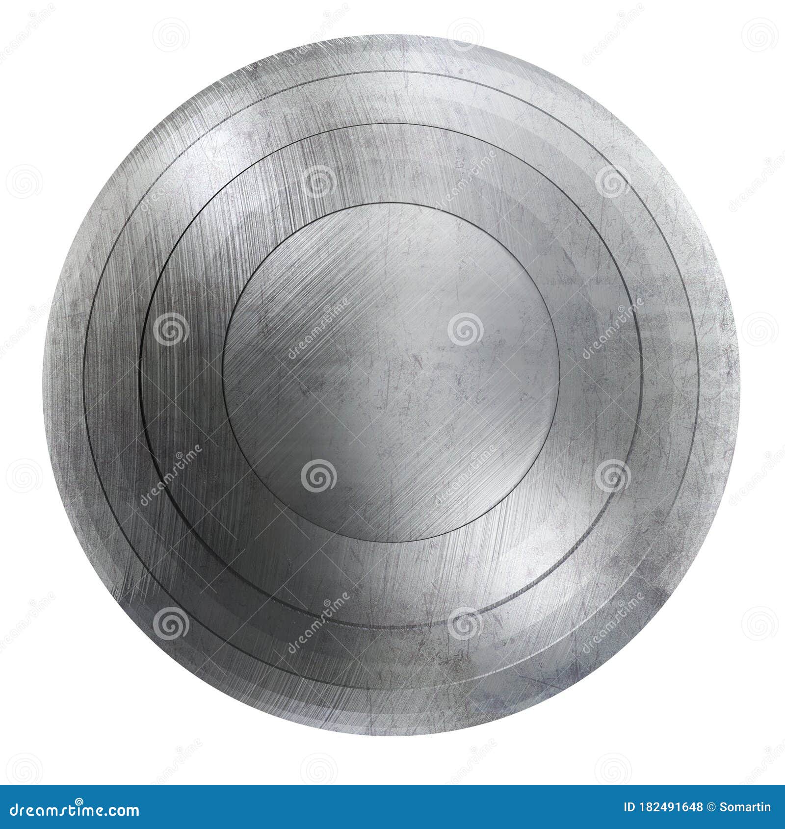 Round Metal Shield Isolated on White Stock Illustration - Illustration ...