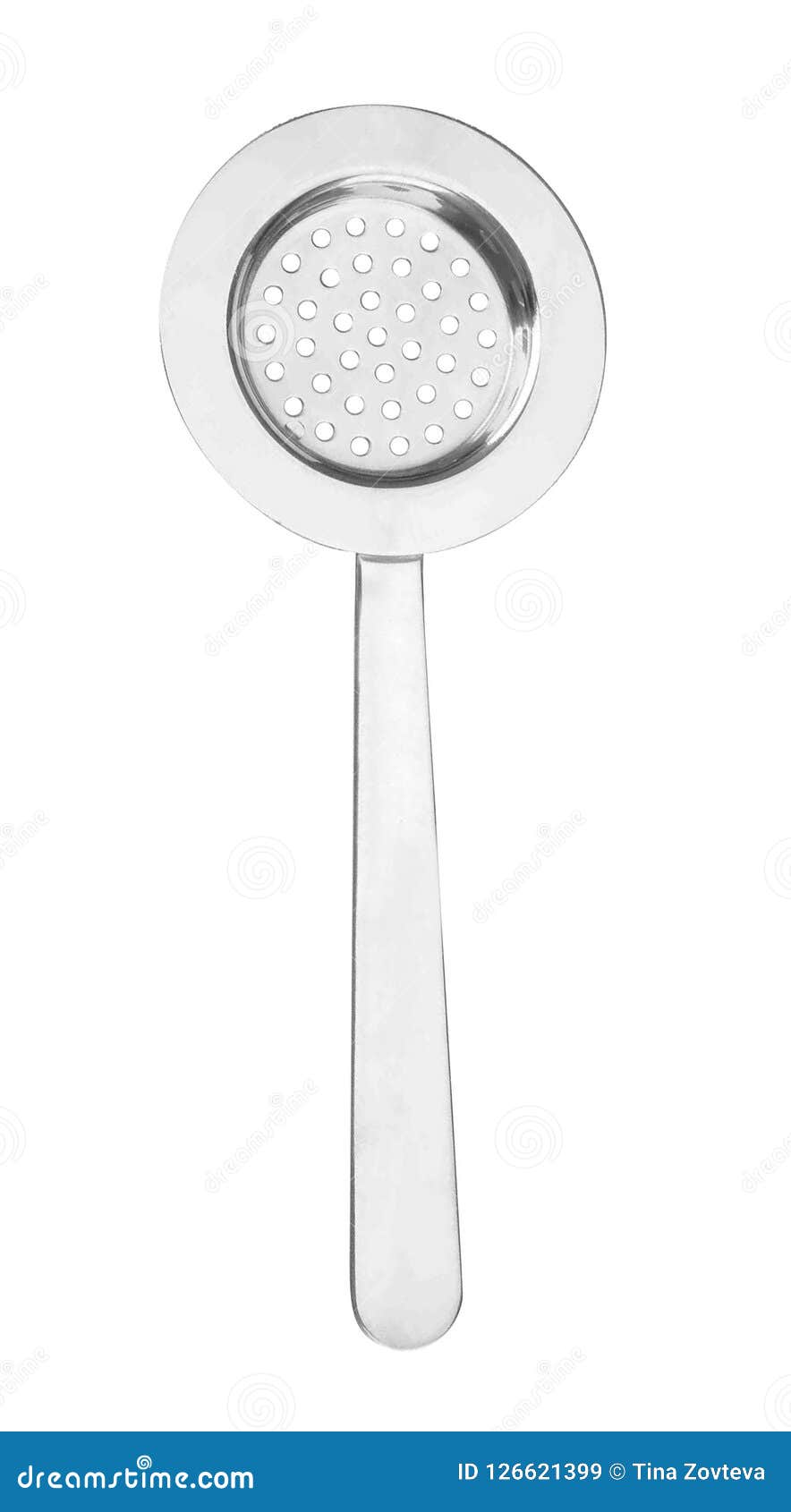 Round Metal Tea Strainer Isolated on White Stock Image - Image of sift ...