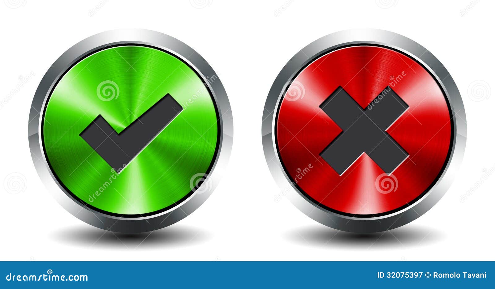 Round Metallic Button - Validation and Stop Stock Illustration ...