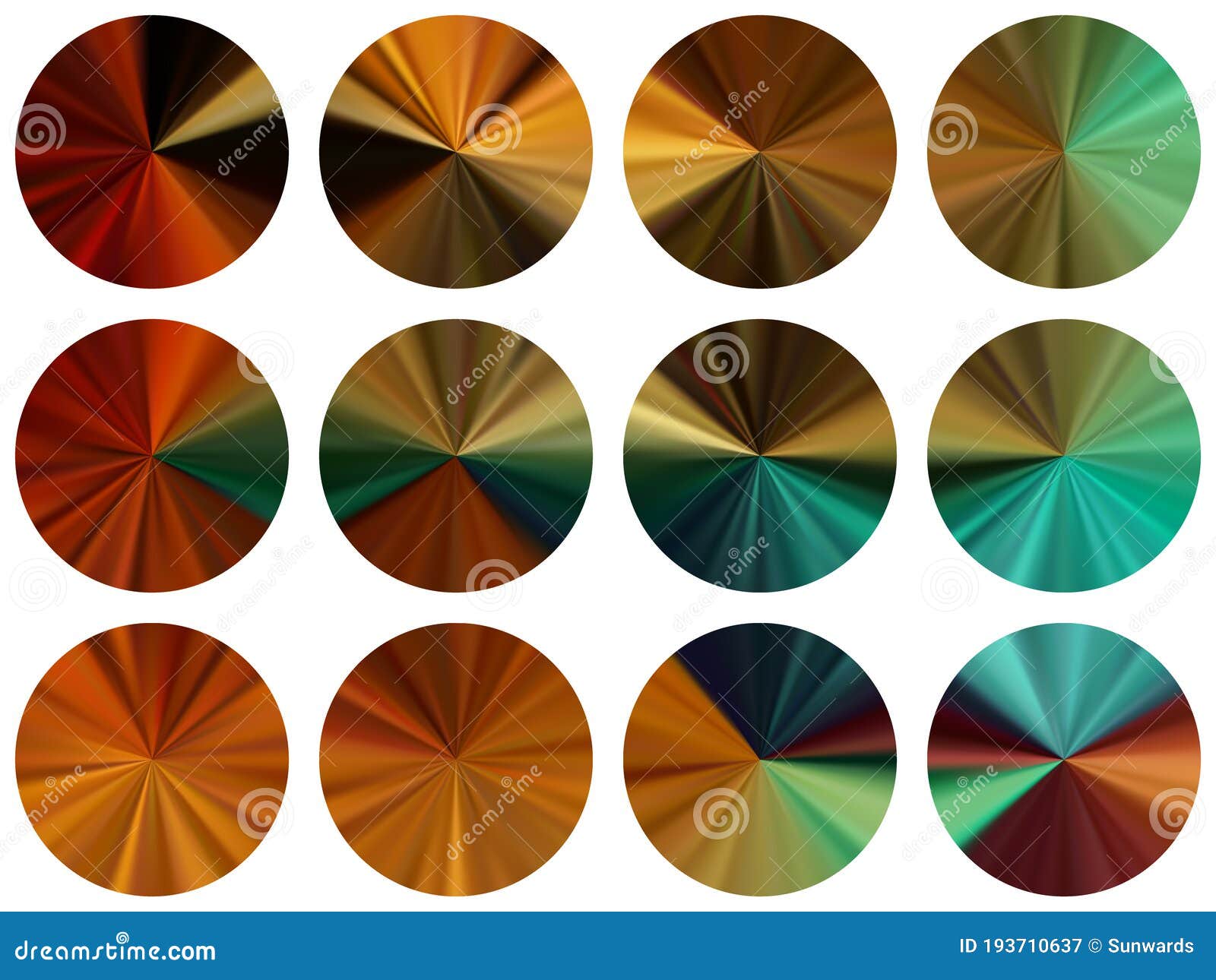 Round Metallic Gradient Disk Elements Vector Stock Vector ...