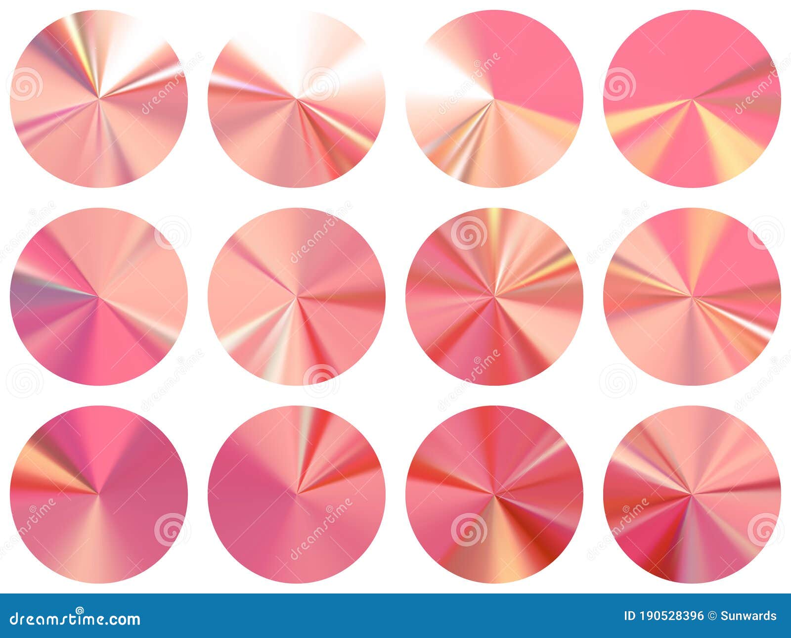 Round Metallic Gradient Ui Button Elements Vector Stock Vector ...