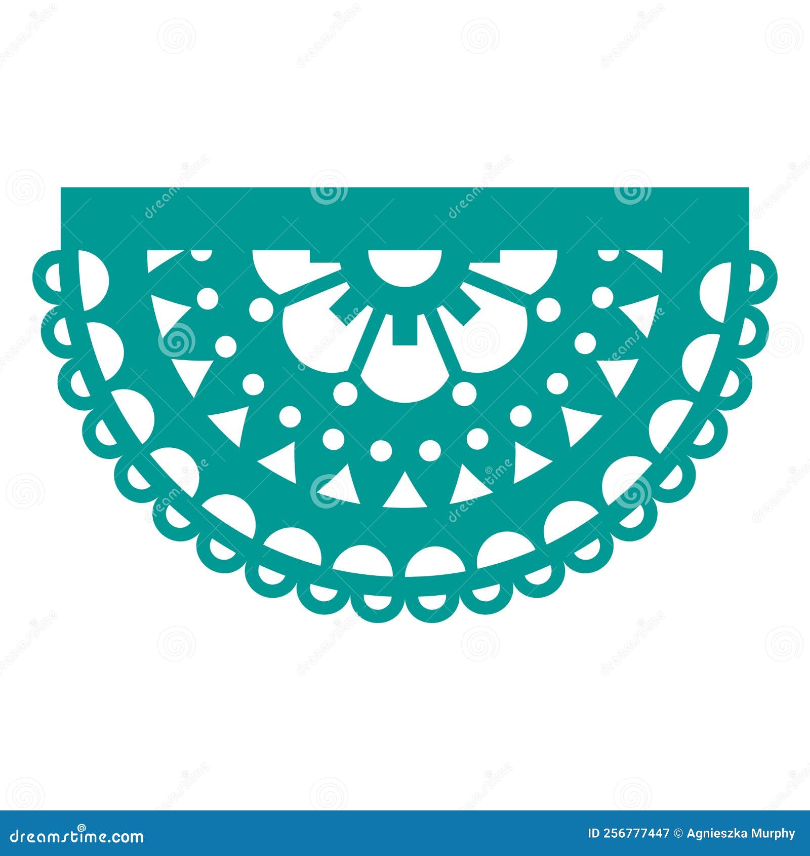 Papel Picado Vector Round Design with Decorative Flowers and Geometric ...