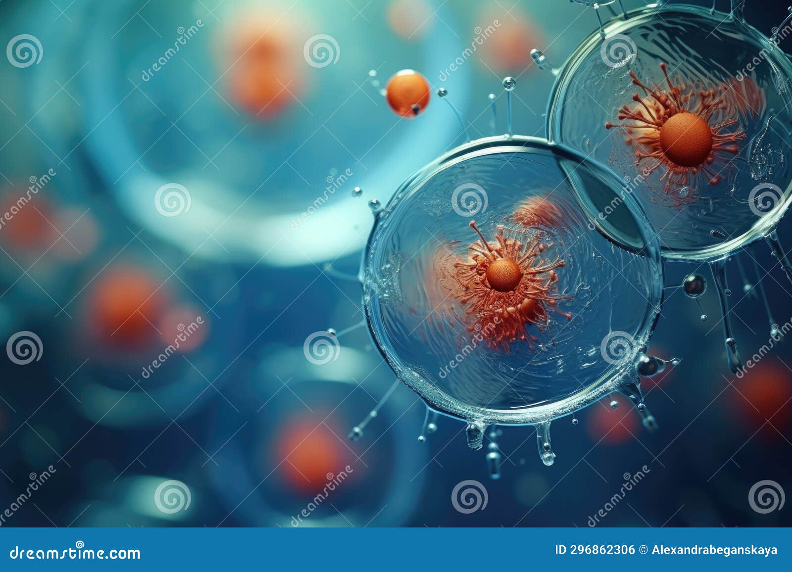 Round Microorganisms Under the Microscope Stock Illustration ...