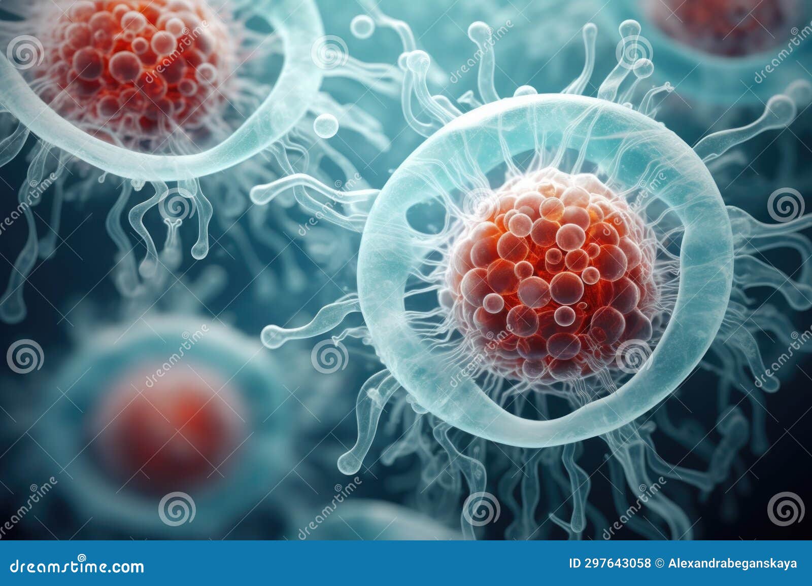 Round Microorganisms Under the Microscope Stock Illustration ...