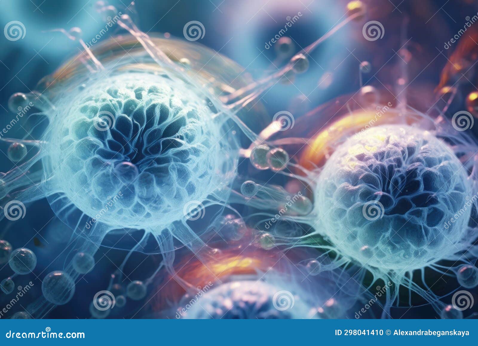 Round Microorganisms Under the Microscope Stock Illustration ...