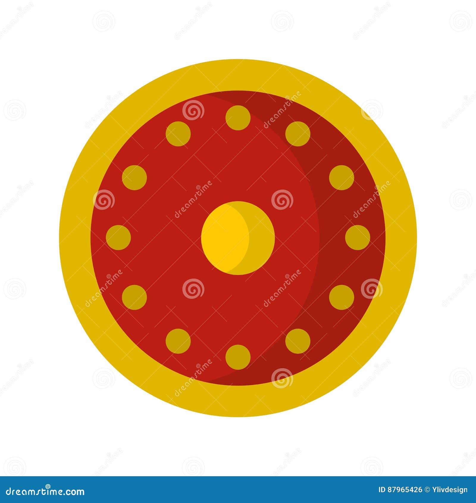 Round Military Shield Icon, Flat Style Stock Vector - Illustration of ...